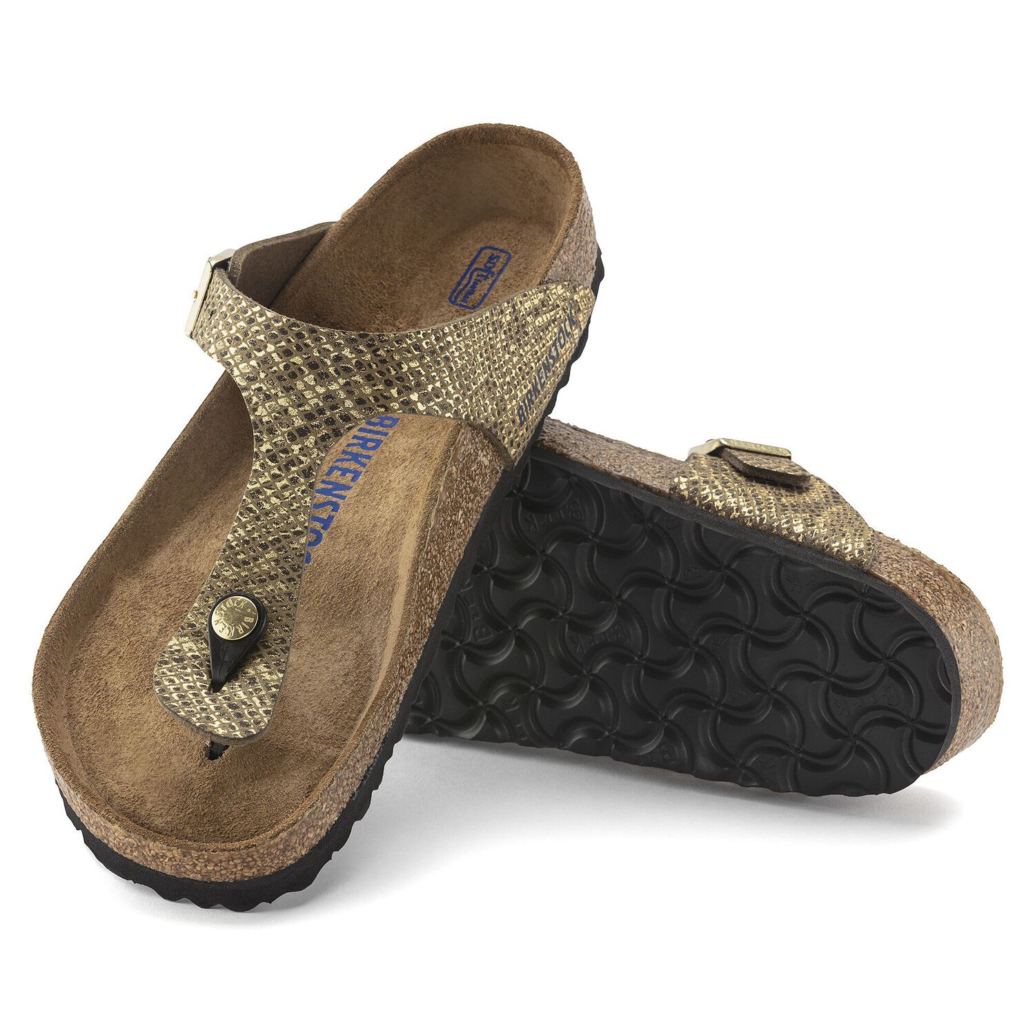 Gizeh Micro Fibre Shiny Python Mud Green | BIRKENSTOCK