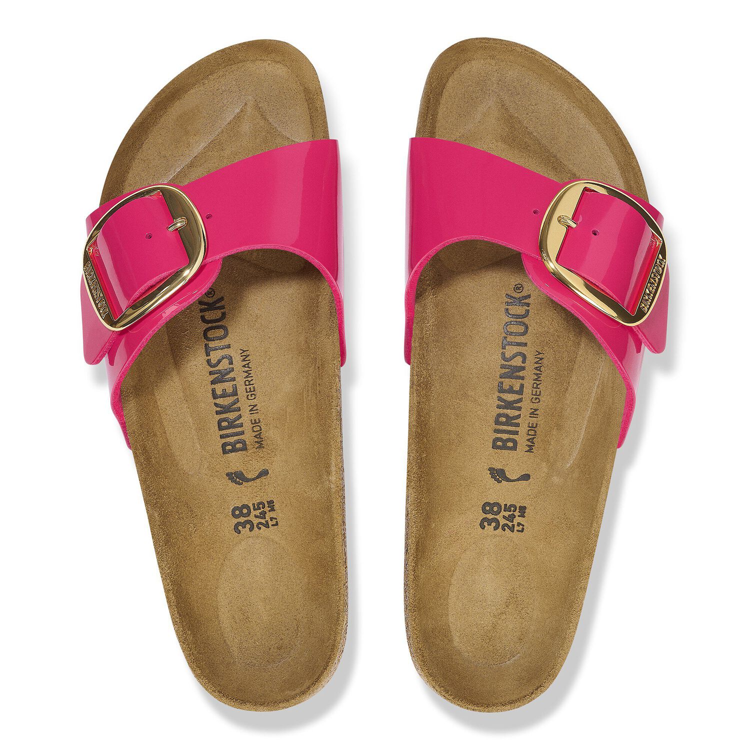 Madrid Big Buckle Birko-Flor Patent Patent Fuchsia Fusion | BIRKENSTOCK