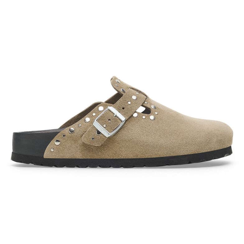 Boston Rivets Suede Leather Taupe | BIRKENSTOCK