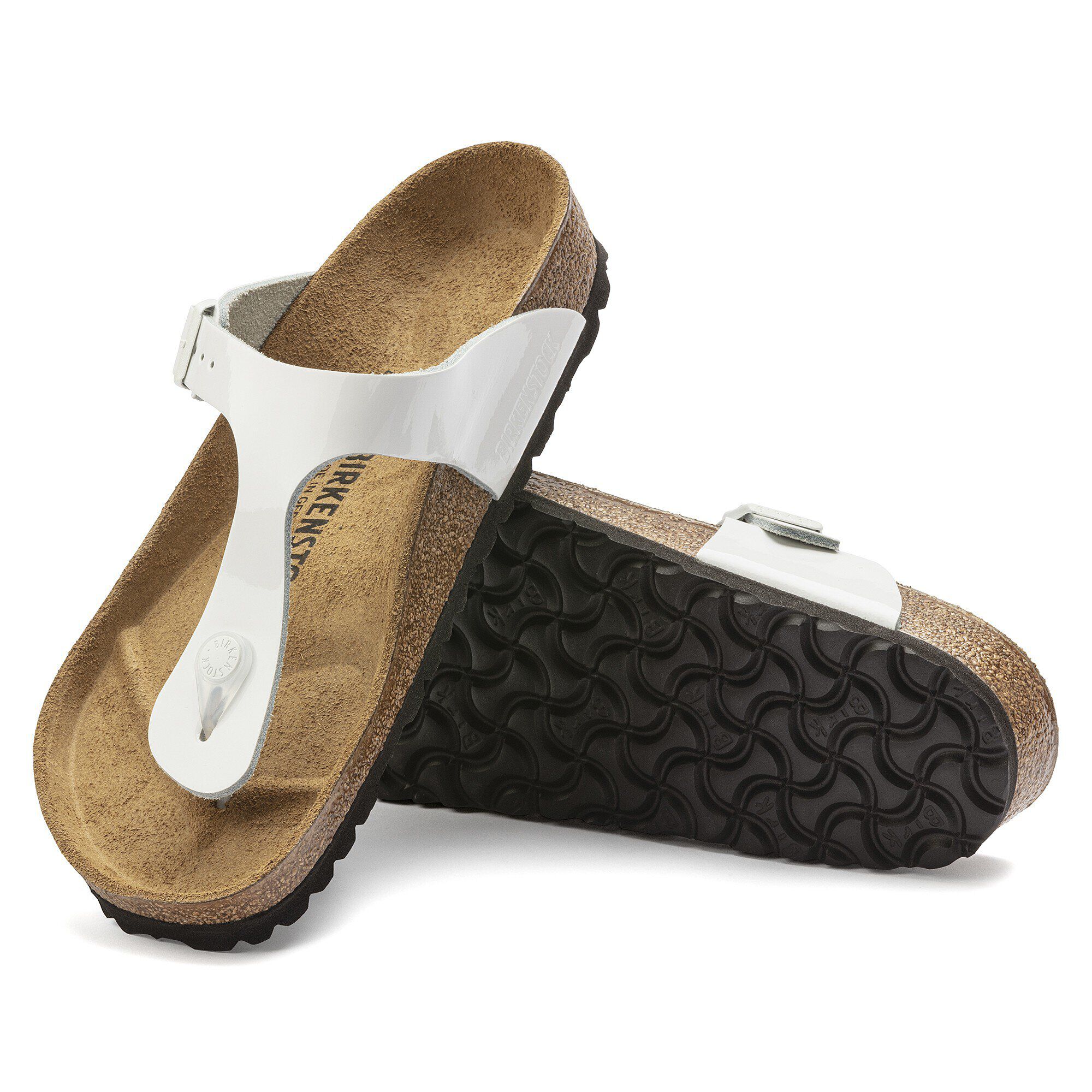 Gizeh Natural Leather Patent in Color Patent White | BIRKENSTOCK US