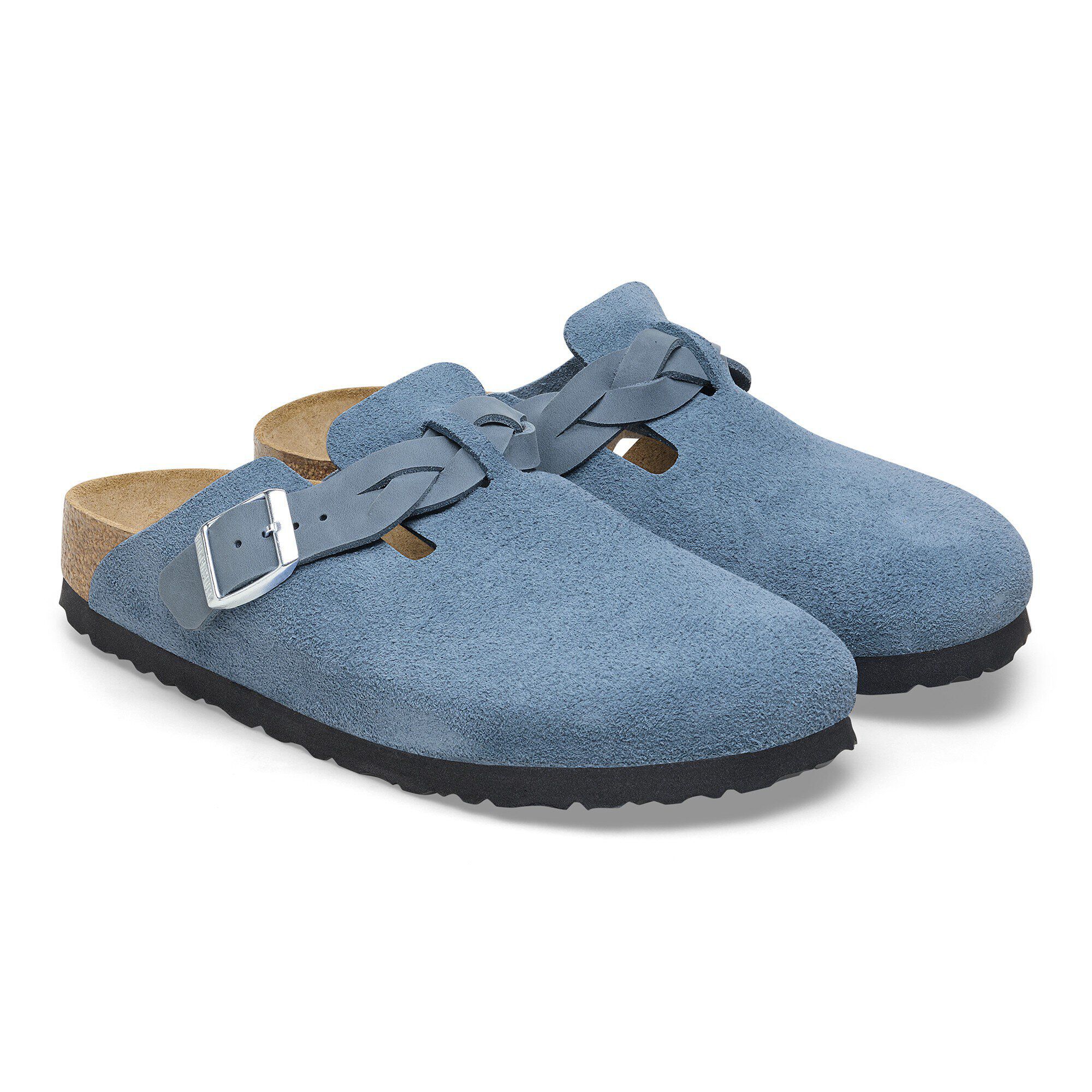 Boston Braided Suede Leather in Color Elemental Blue | BIRKENSTOCK Canada
