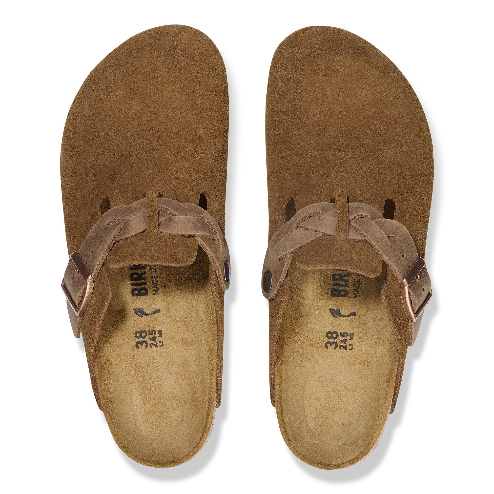 Boston Braided Suede Leather in Color Mink | BIRKENSTOCK US