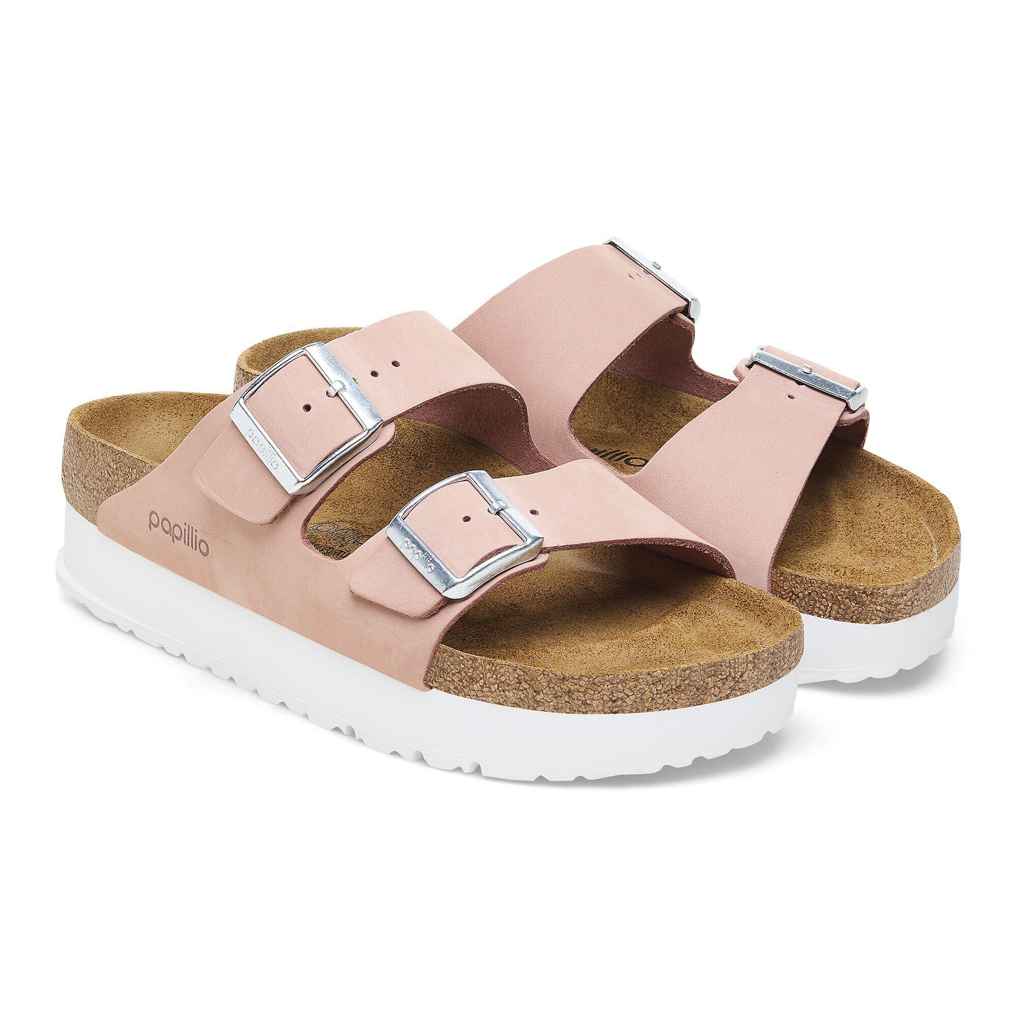 Arizona Flex Platform Nubuck Leather in Color Soft Pink | BIRKENSTOCK US