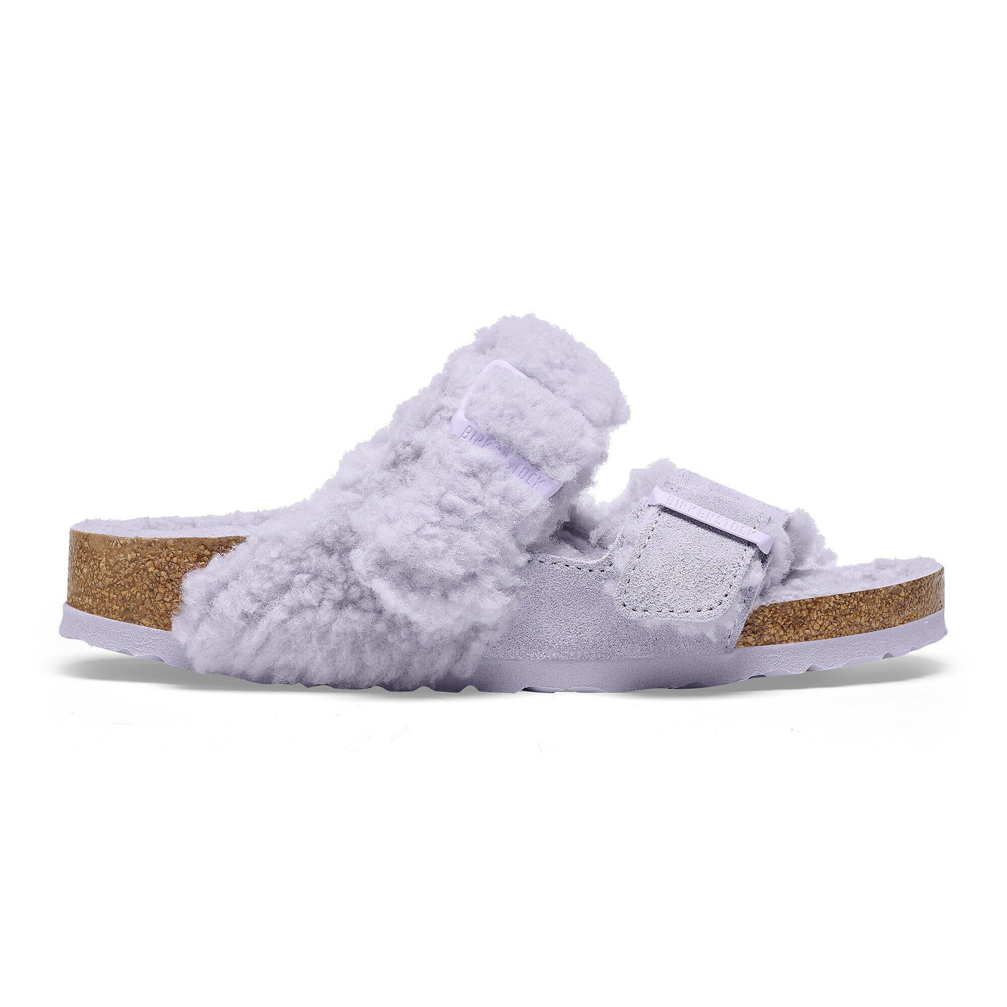Arizona Teddy Split Suede Leather-Shearling in Color Purple Fog ...