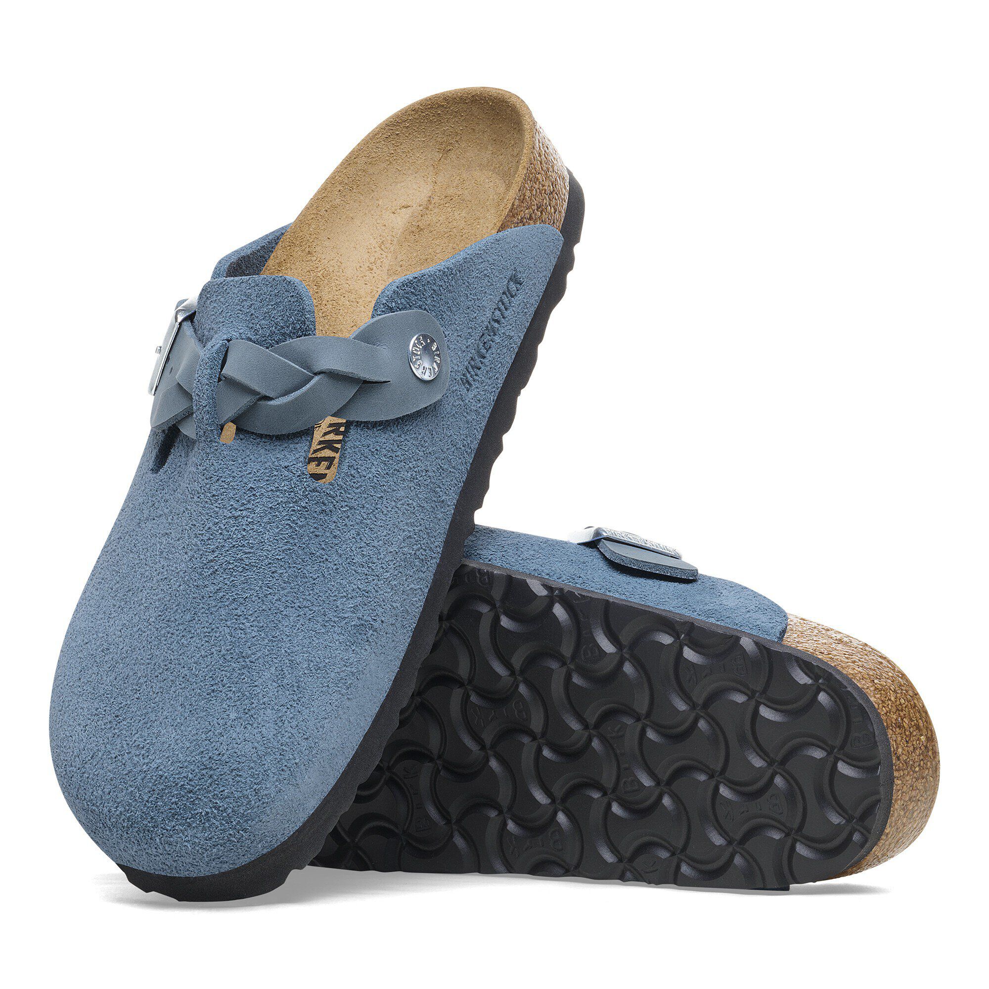 Boston Braided Suede Leather in Color Elemental Blue | BIRKENSTOCK Canada