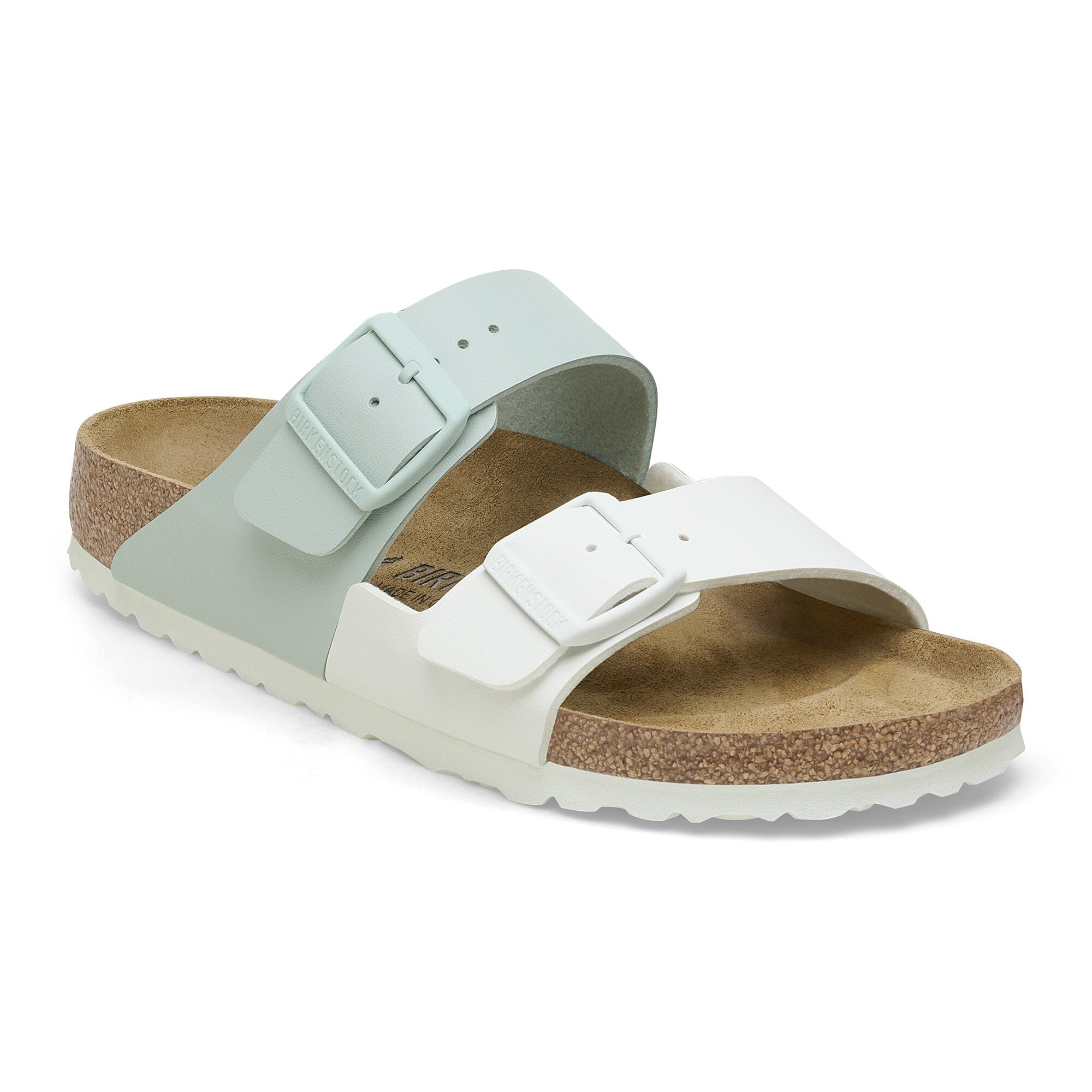 Arizona Split Birko-Flor in Color White/Surf Green | BIRKENSTOCK US