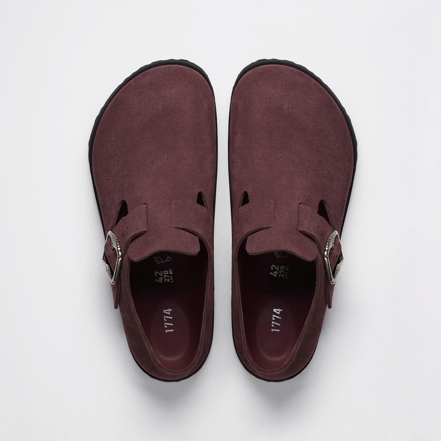 1774 London Suede Smooth Leather in Color Deep Burgundy | BIRKENSTOCK