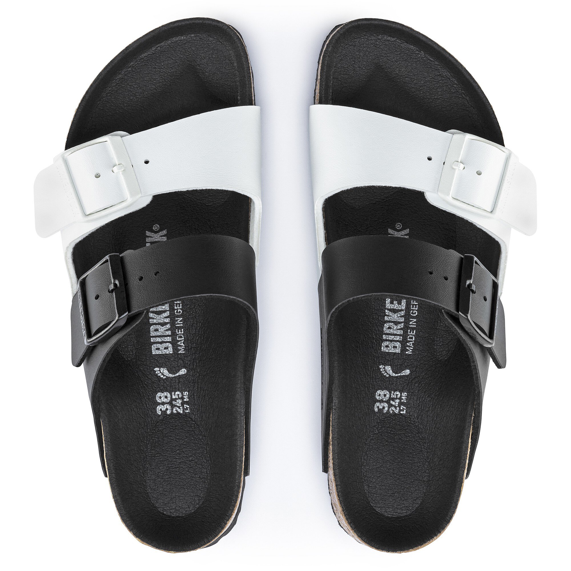 Arizona Split Birko-Flor Black/White | BIRKENSTOCK