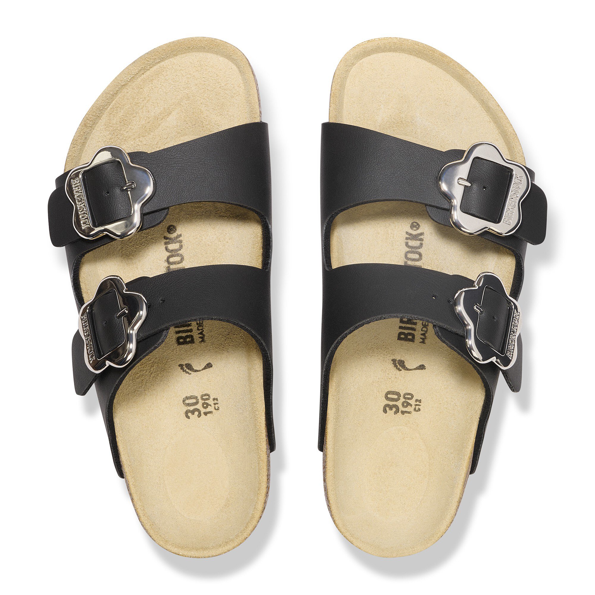Arizona Flower Buckle Kids Birko-Flor Black | BIRKENSTOCK