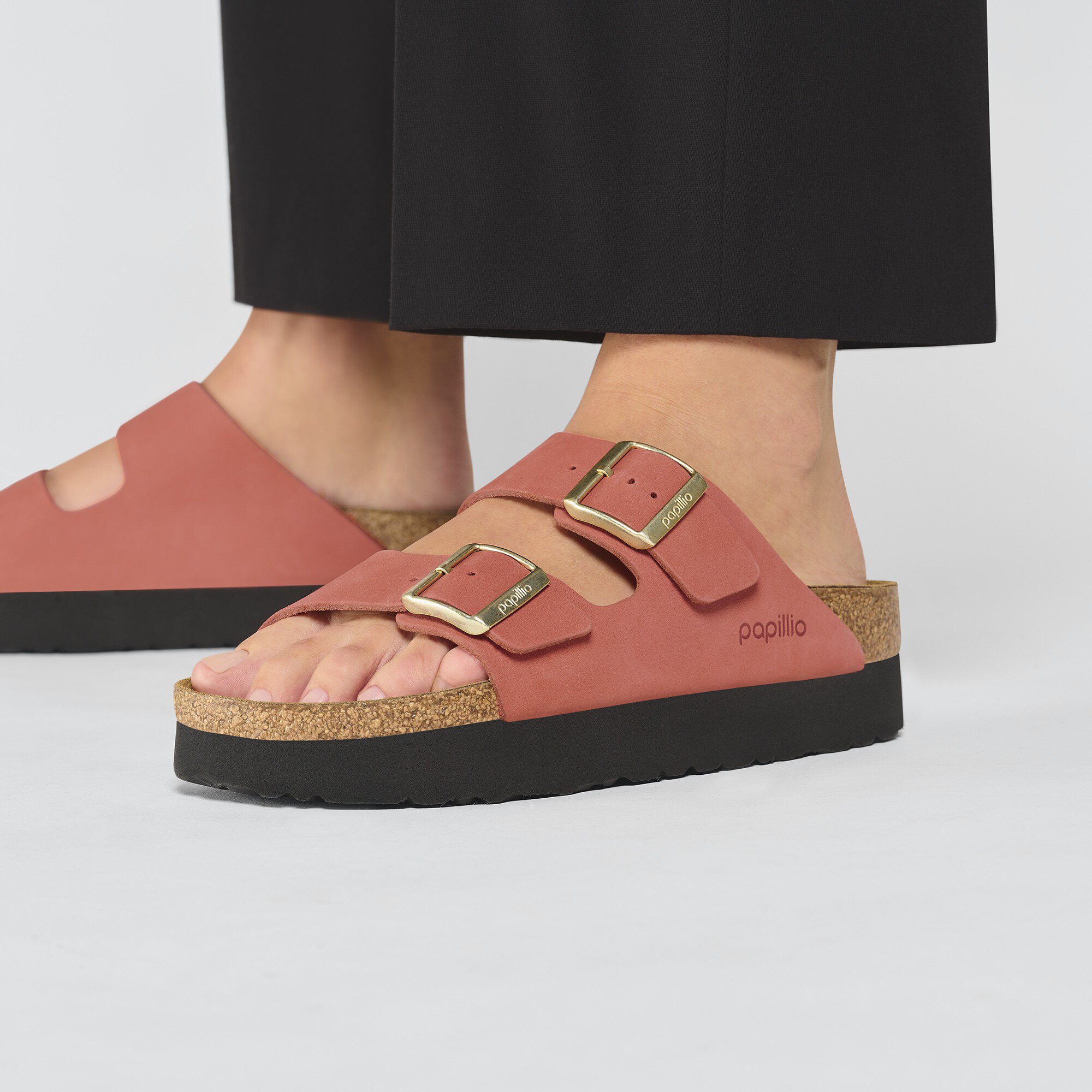 Arizona Platform Natural Leather Nubuck Mars Red | BIRKENSTOCK