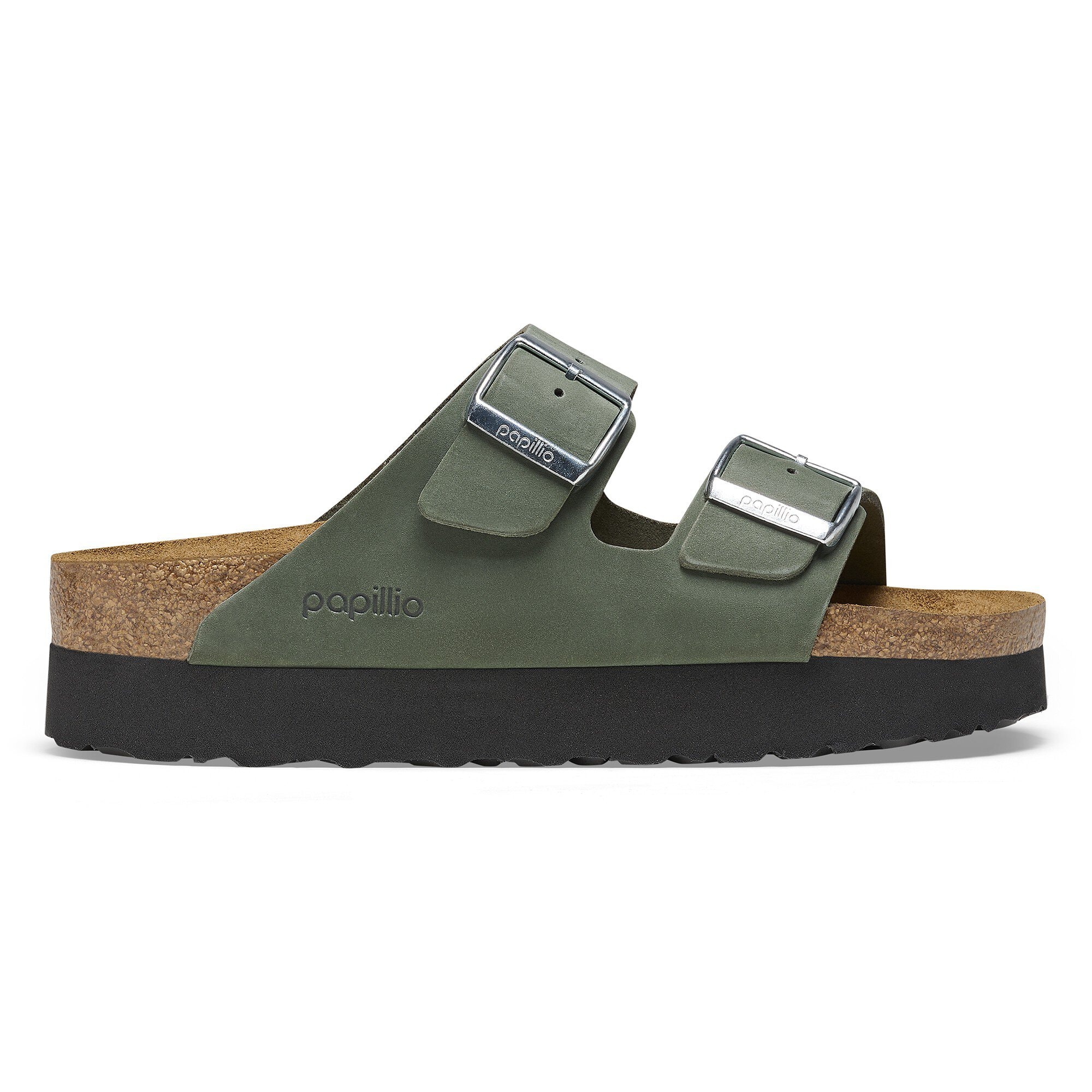 Arizona Platform Natural Leather Nubuck Thyme | BIRKENSTOCK