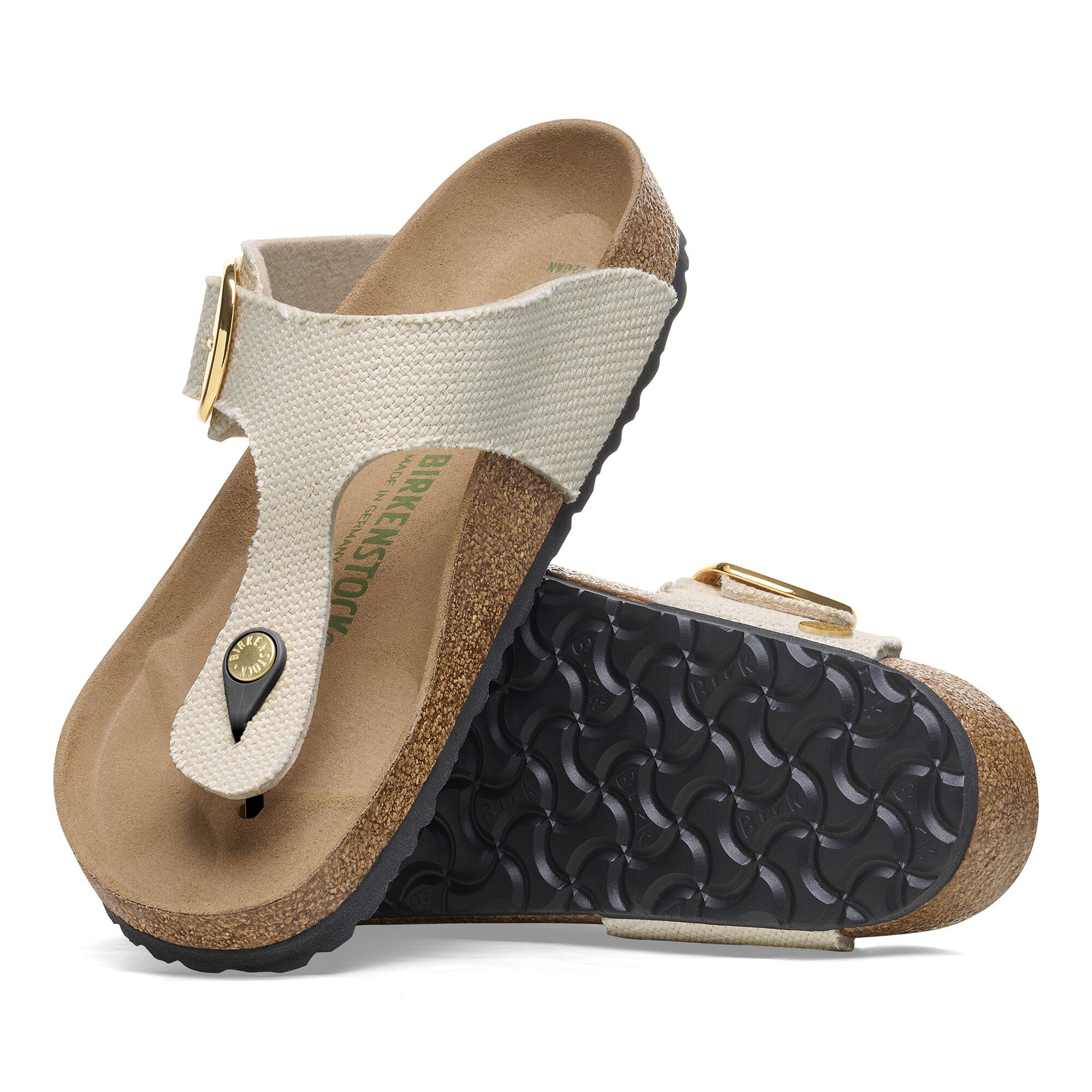 Gizeh Vegan Big Buckle Textile Canvas Eggshell | BIRKENSTOCK