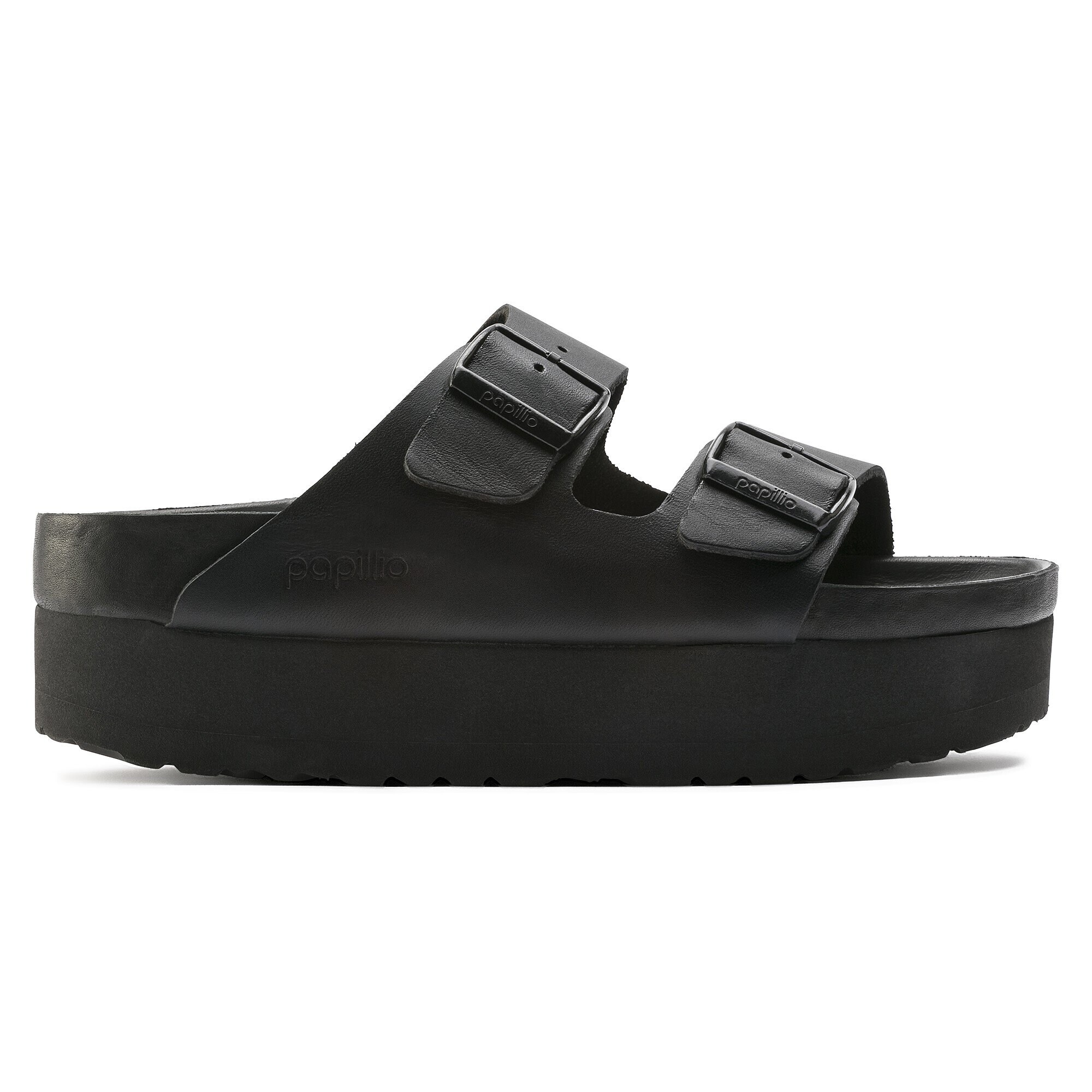 Arizona Platform Natural Leather Black | BIRKENSTOCK