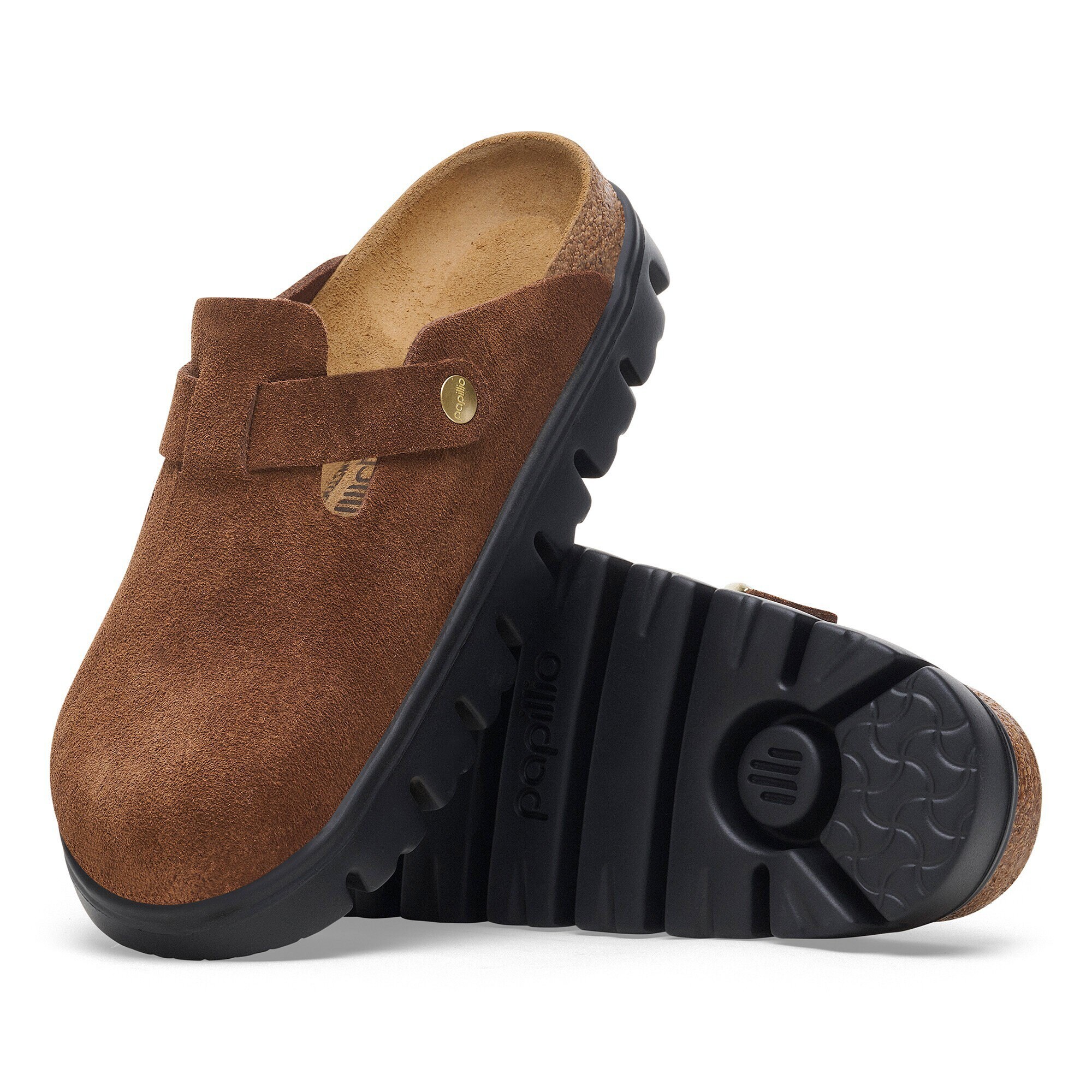 Boston Chunky Suède Dark Tea/ Black | BIRKENSTOCK