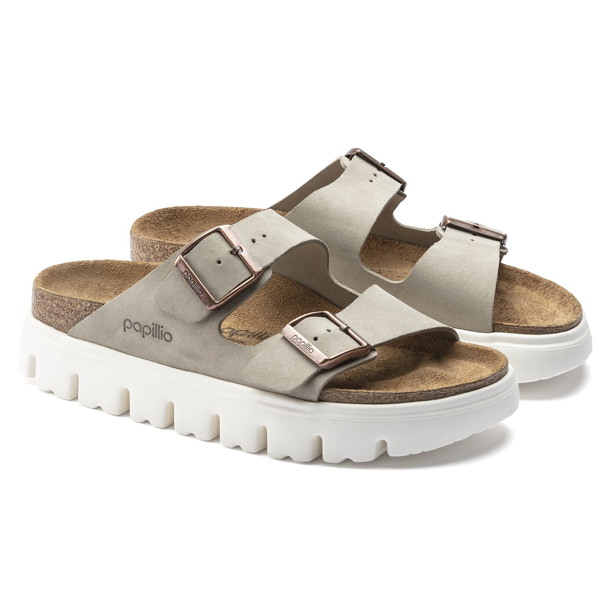 Arizona Platform Suede Leather Taupe | BIRKENSTOCK