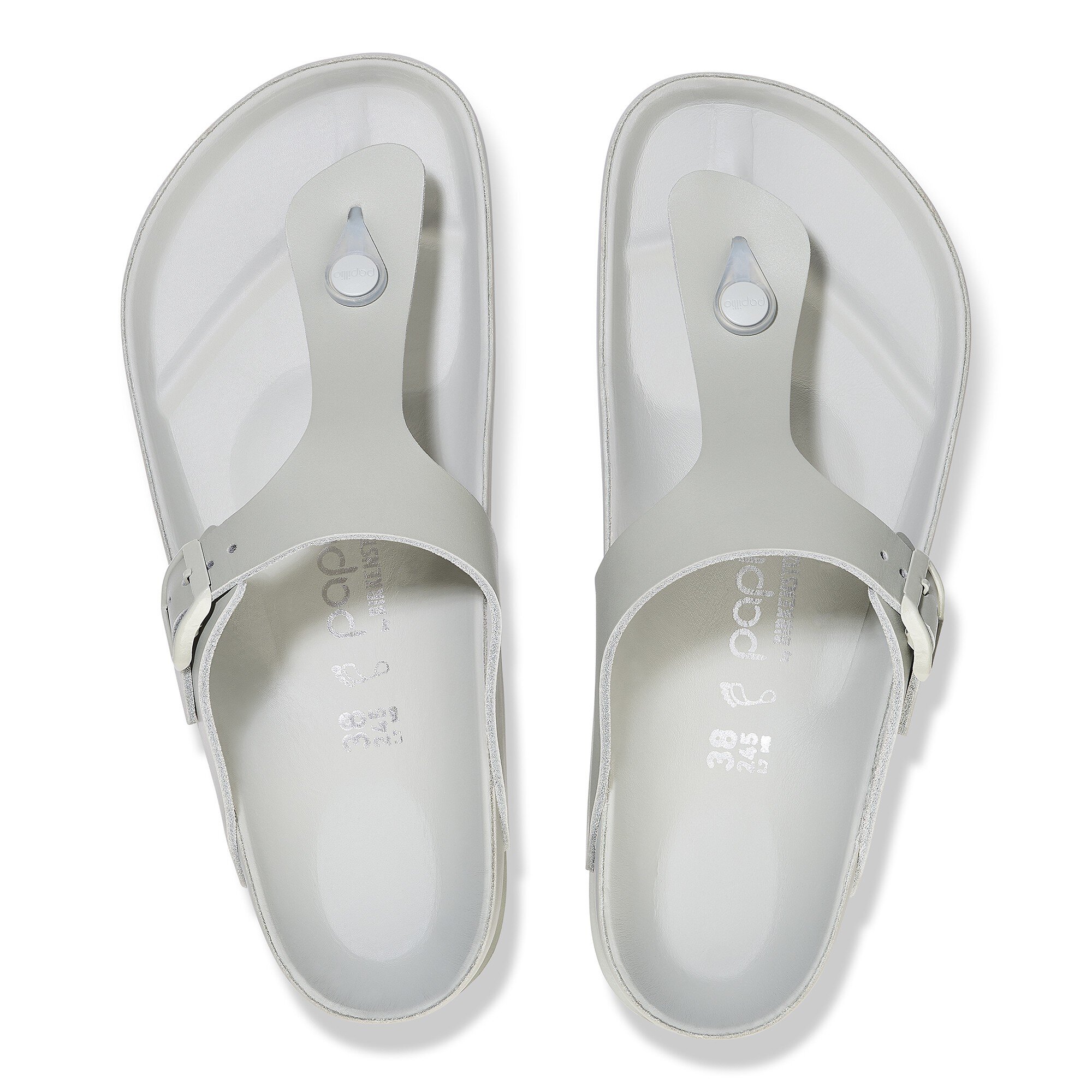 Gizeh Flex Platform Leather Mineral Gray | BIRKENSTOCK