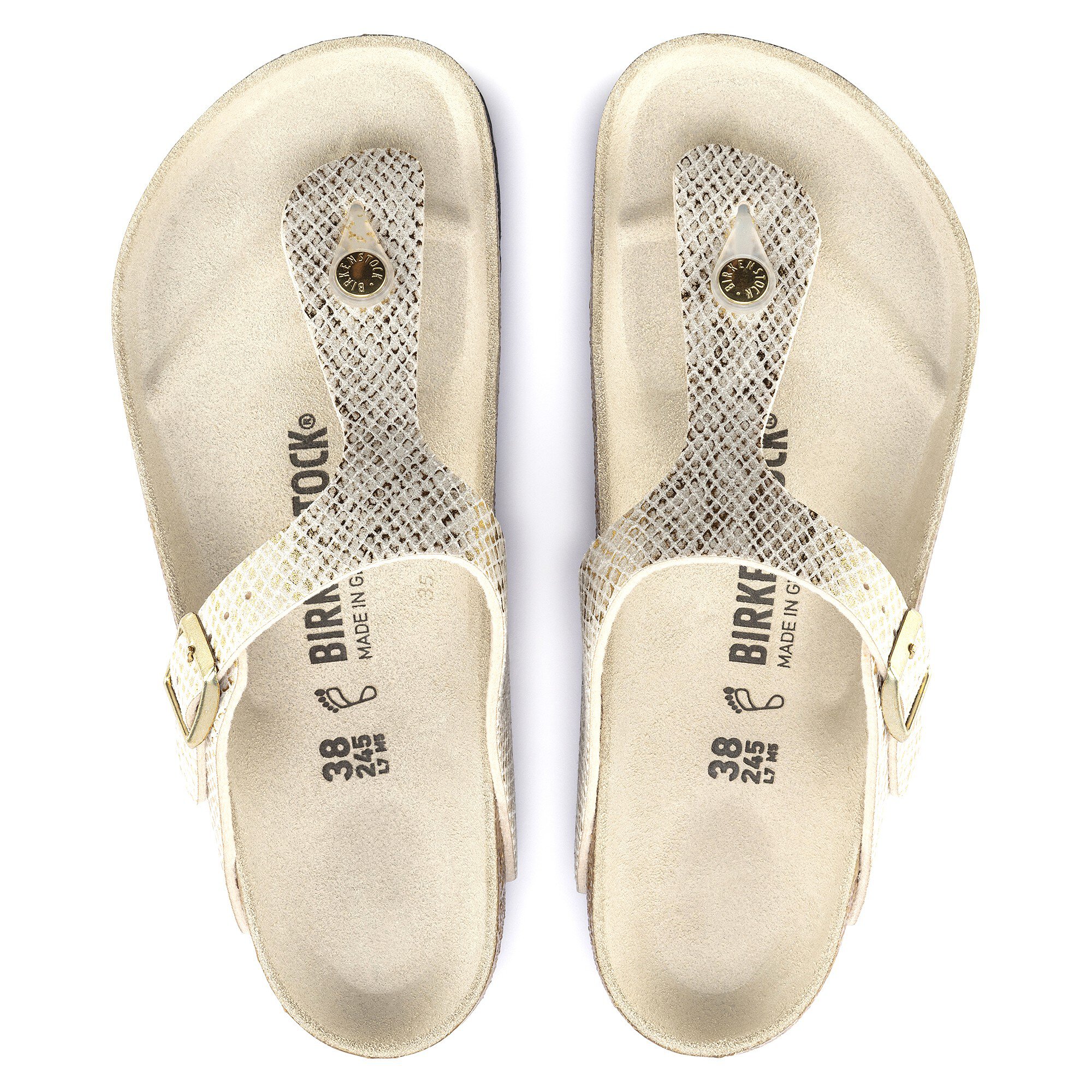 Gizeh Microfiber Shiny Python Eggshell | BIRKENSTOCK