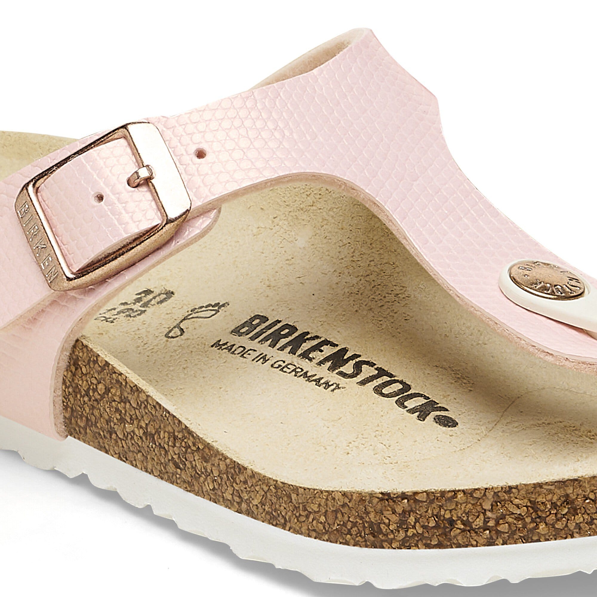 Gizeh Kids BS Birko-Flor Embossed Shiny Light Rose | BIRKENSTOCK
