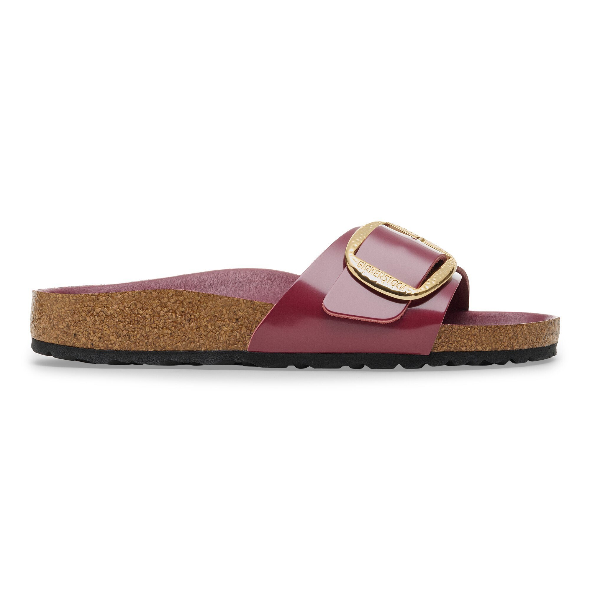 Madrid Hammered Big Buckle Natural Leather Patent Zinfandel High Shine | BIRKENSTOCK