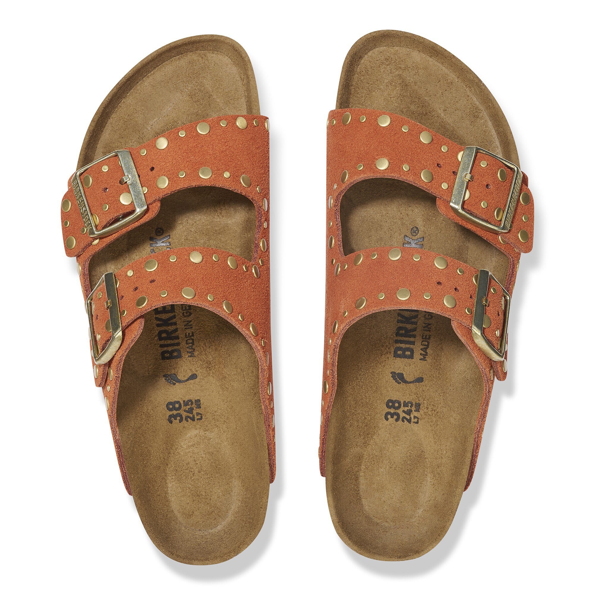 Arizona Rivets Suede Leather Dark Rust | BIRKENSTOCK