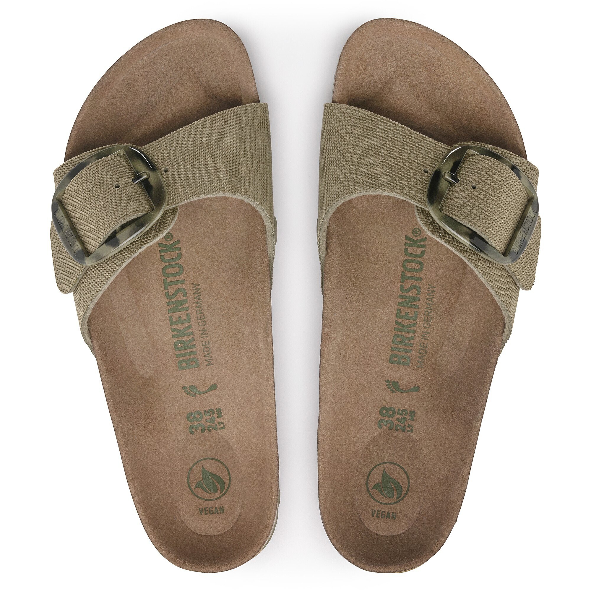 Madrid Vegan Big Buckle Textile Faded Khaki | BIRKENSTOCK