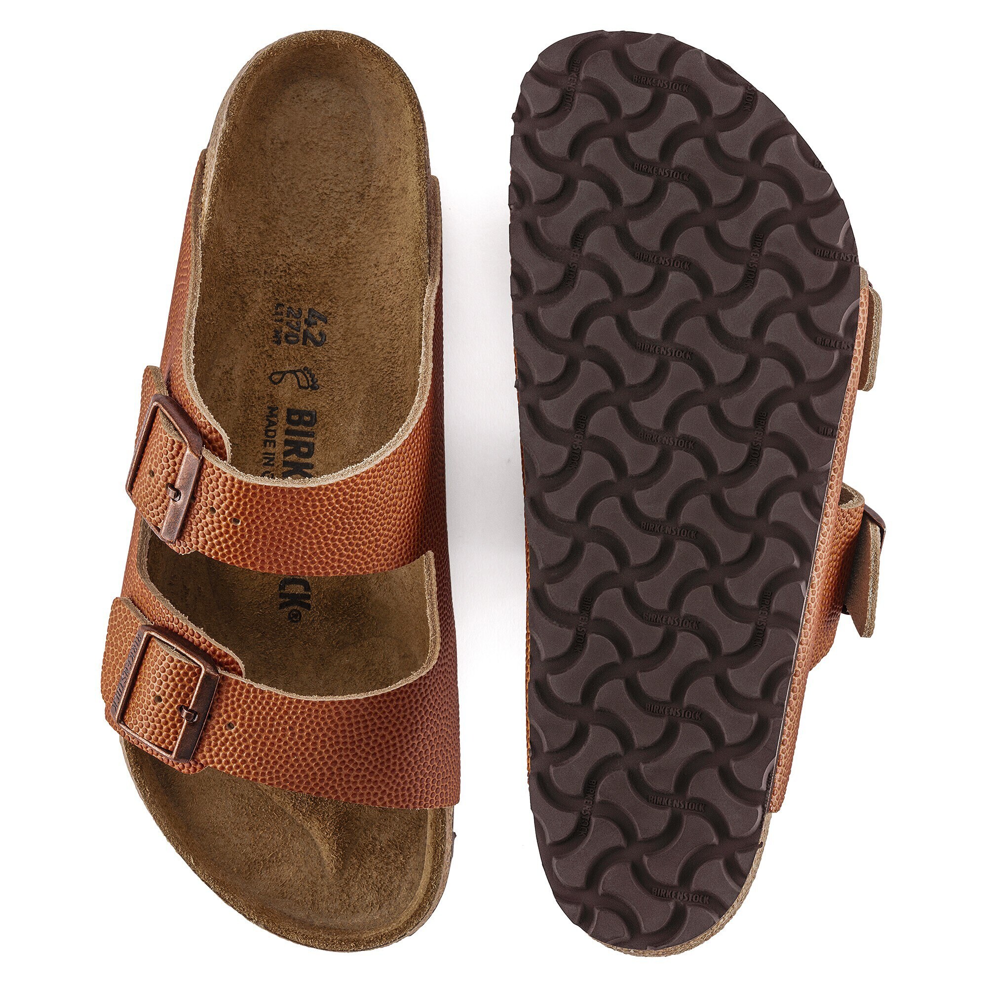 Arizona Horween Embossed Natural Horween Leather Ginger Brown | BIRKENSTOCK