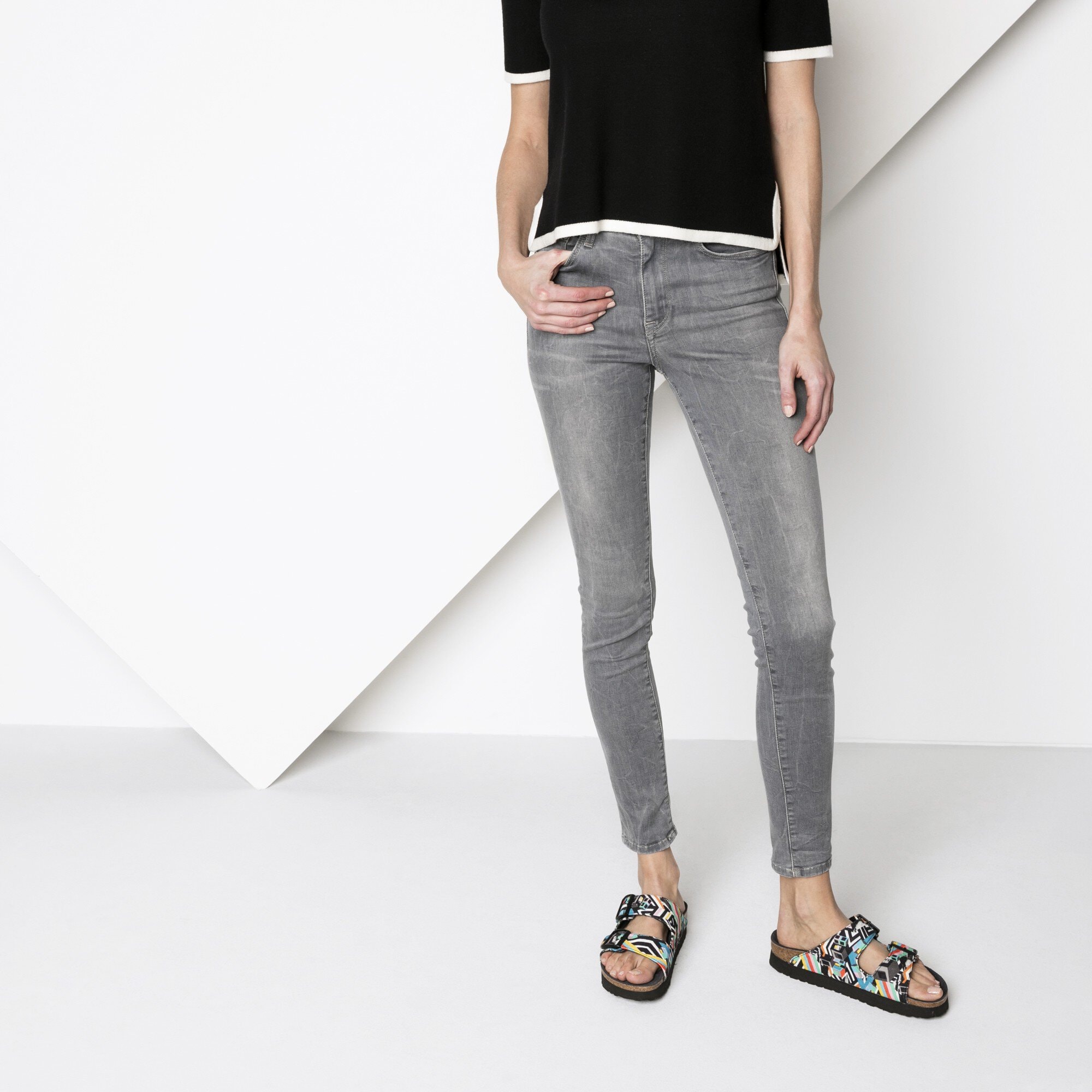 Arizona Platform Textile Pattern Clash Polychromatic | BIRKENSTOCK