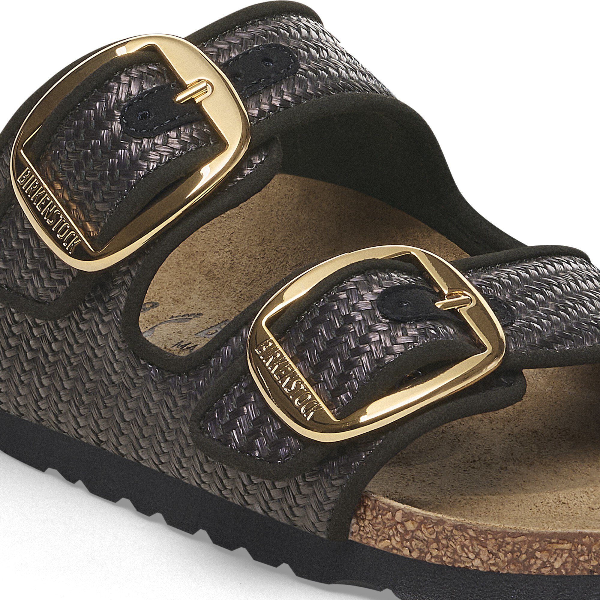 Arizona Big Buckle Textile Raffia Black | BIRKENSTOCK