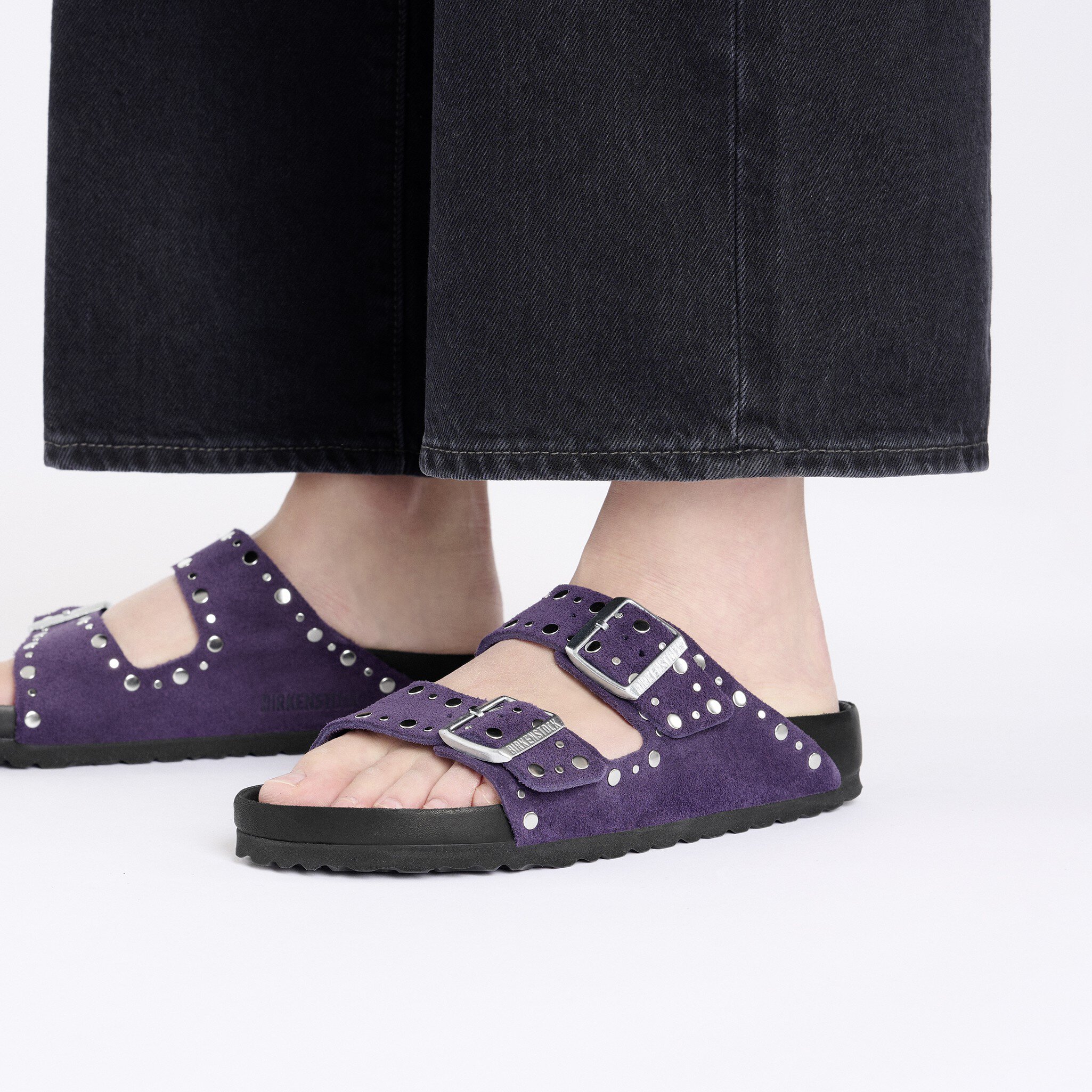Arizona Rivets Suede Leather Acai | BIRKENSTOCK