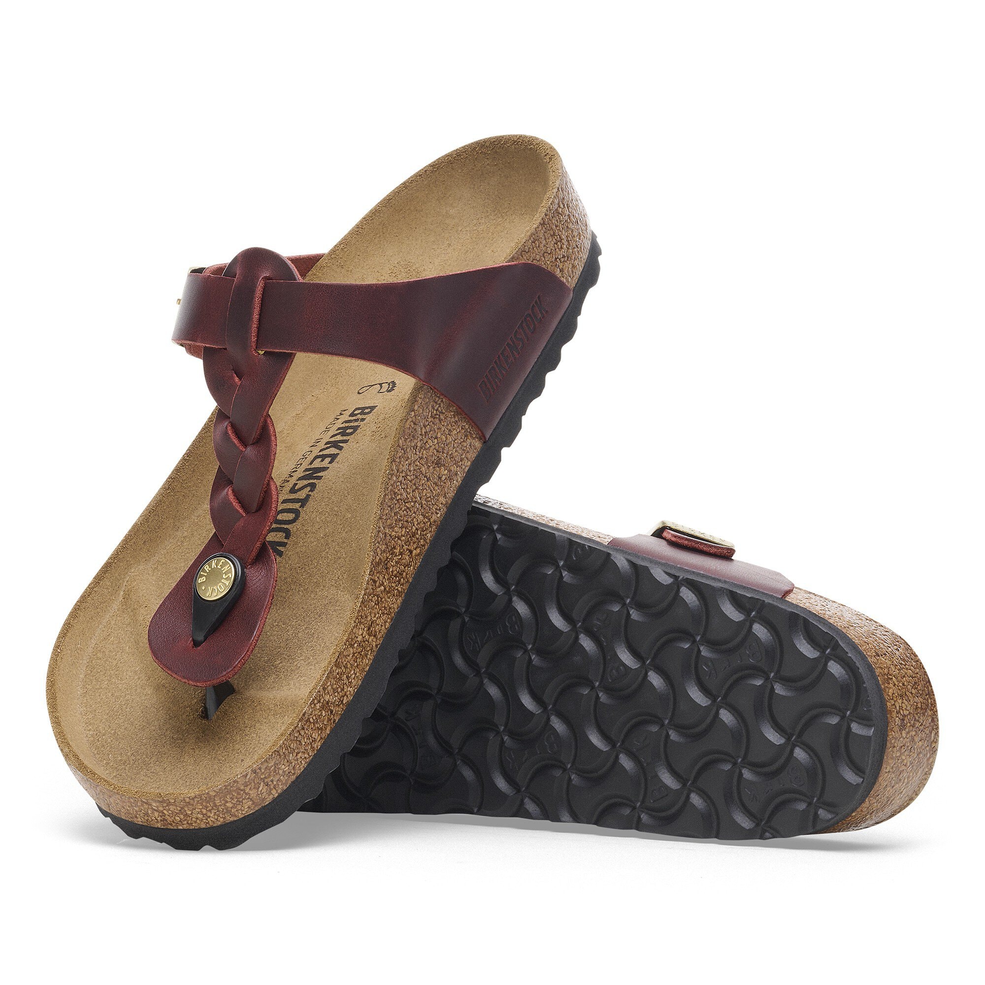 Gizeh Braided Waxy Leather Zinfandel | BIRKENSTOCK
