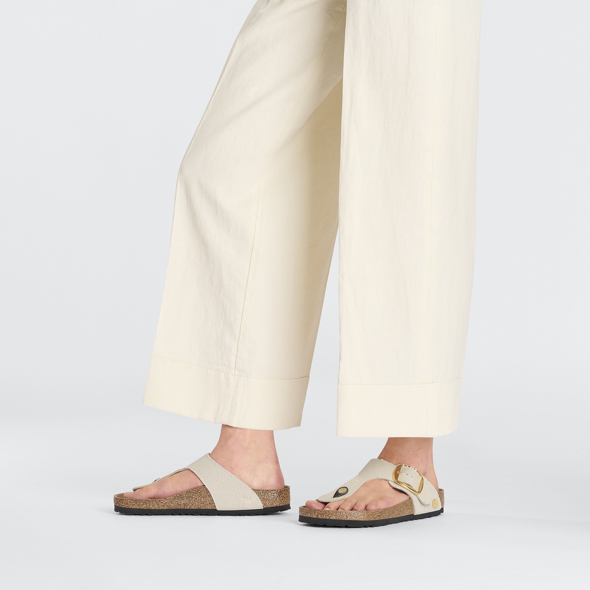 Gizeh Vegan Big Buckle Textile Canvas Eggshell | BIRKENSTOCK