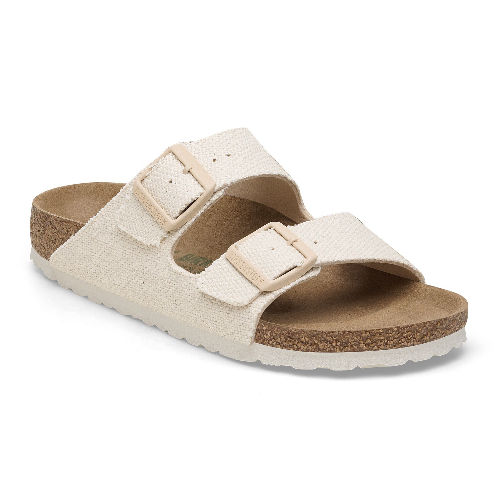 Arizona Rivet Logo Textile Vegan Canvas Eggshell | BIRKENSTOCK
