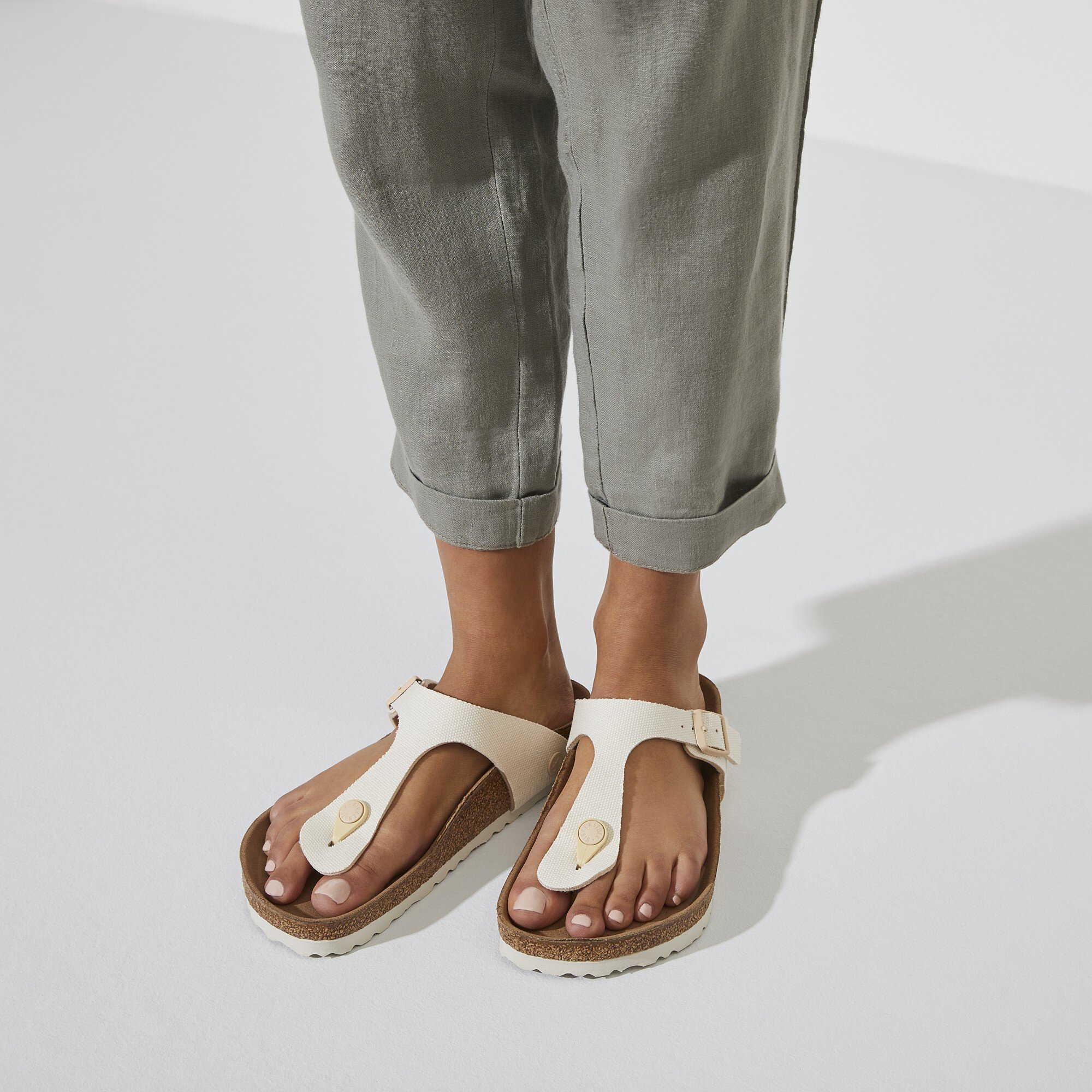 Gizeh Vegan Textile Canvas Eggshell | BIRKENSTOCK
