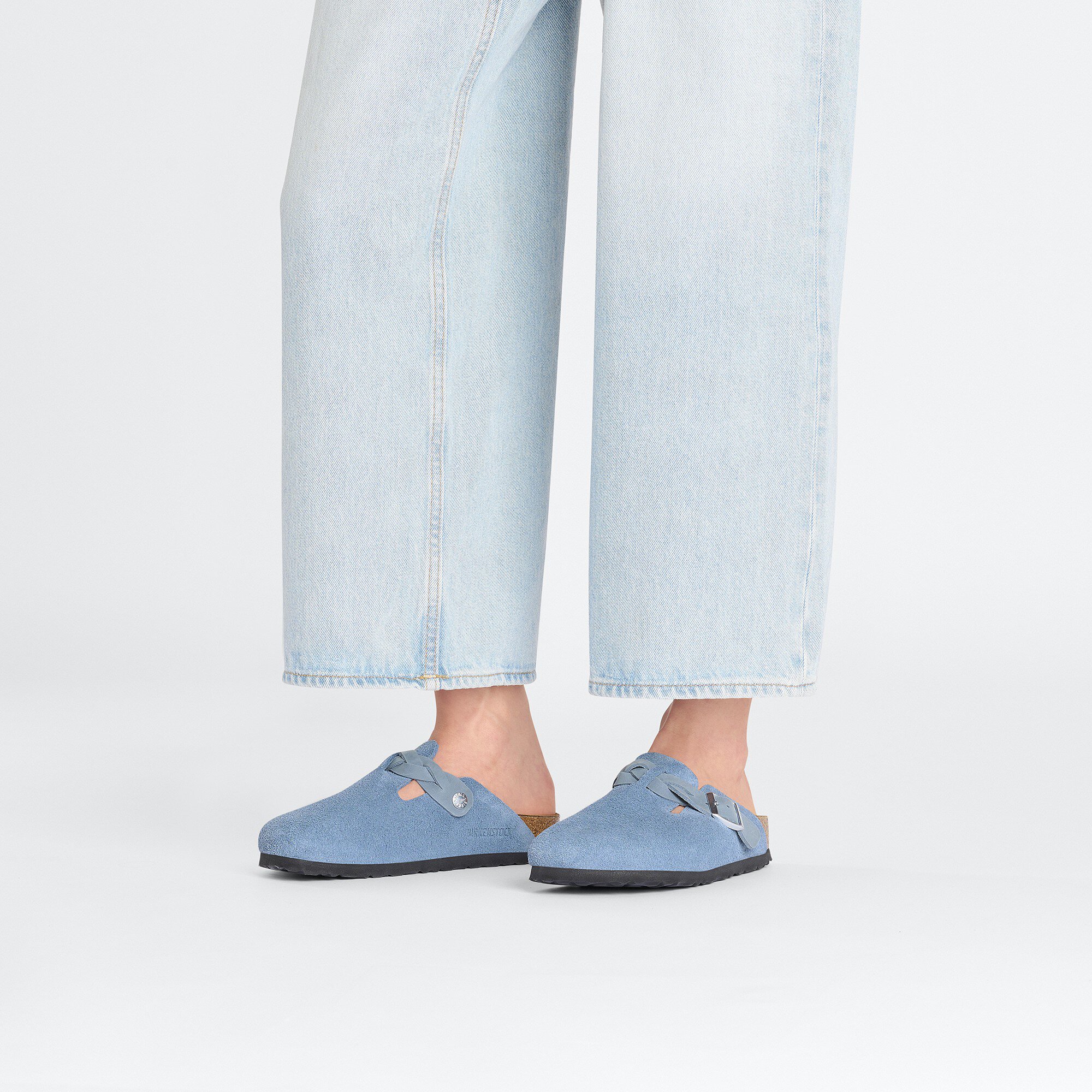 Boston Braided Suede Leather Elemental Blue | BIRKENSTOCK