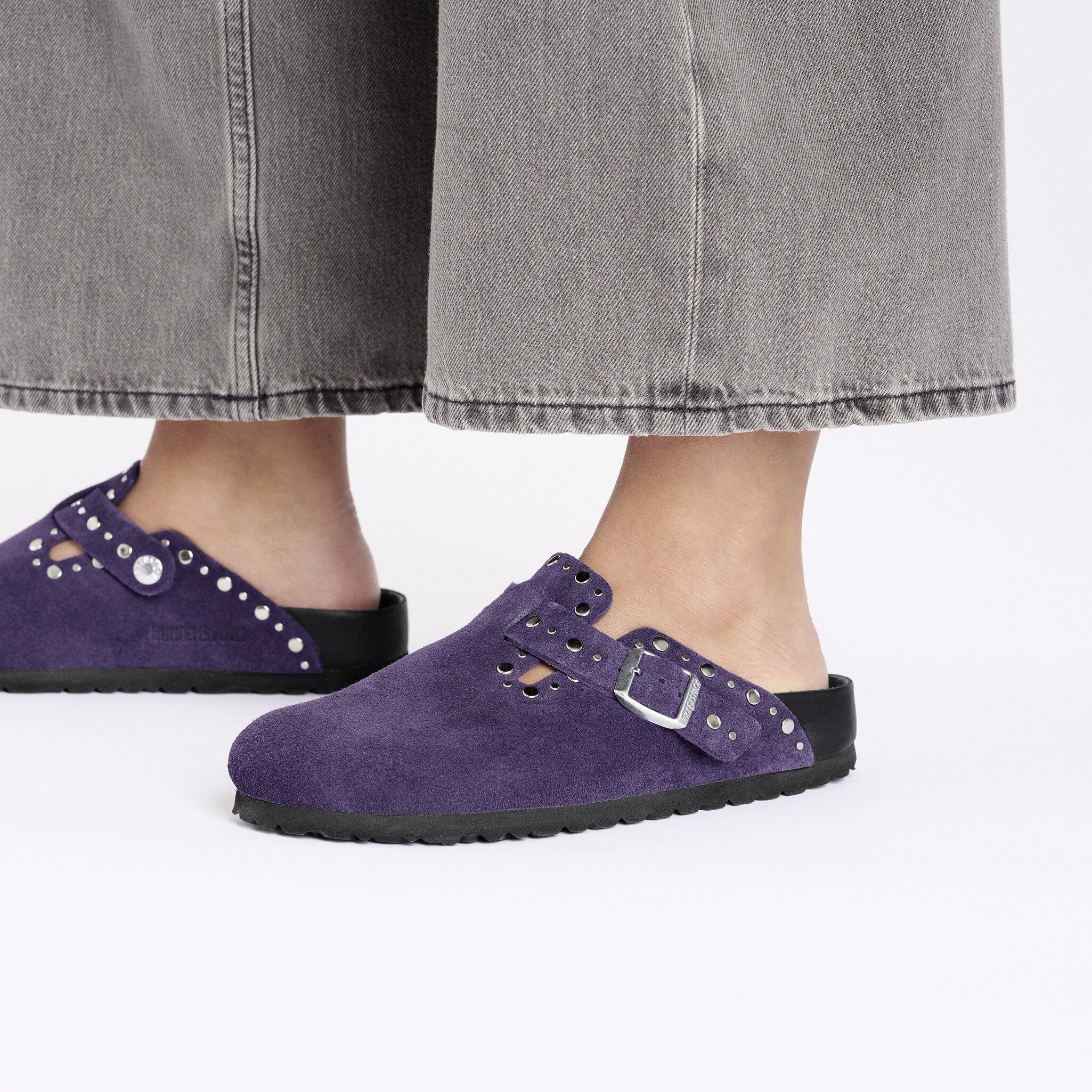Boston Rivets Suede Leather Acai | BIRKENSTOCK