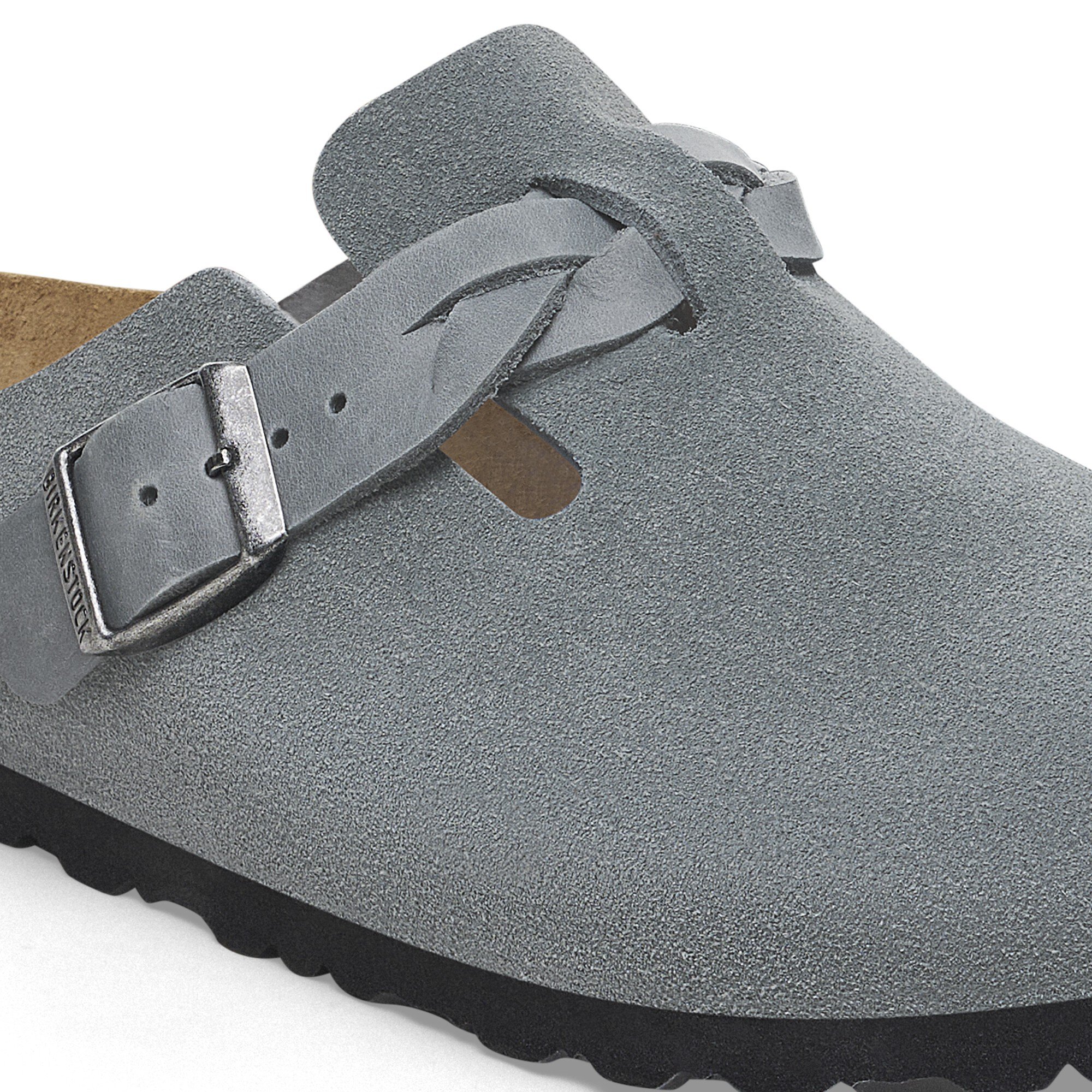 Boston Braided Suède Basalt Gray | BIRKENSTOCK