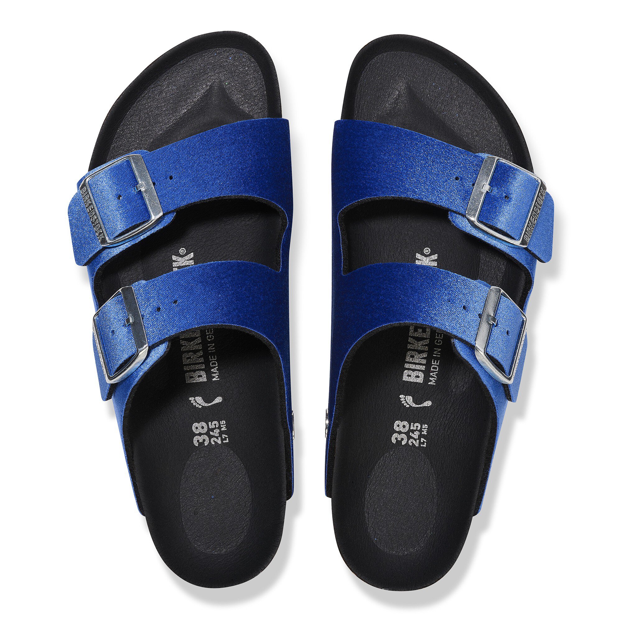 Arizona Rivet Logo Velvet Velvet Brillant Blue | BIRKENSTOCK