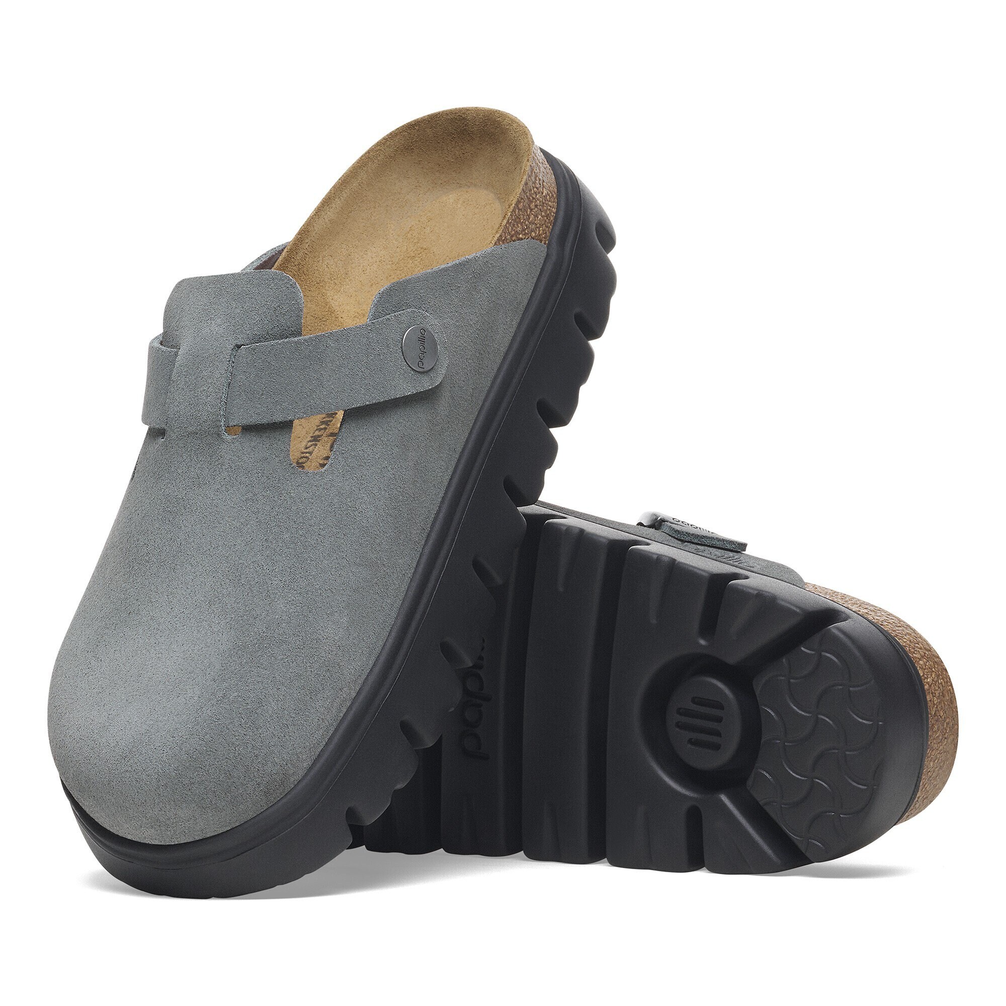 Boston Chunky Suède Basalt Gray/ Black | BIRKENSTOCK