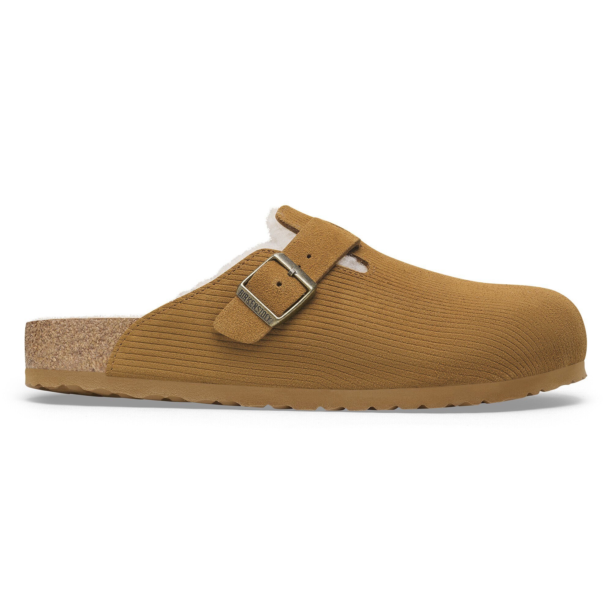 Boston Teddy Shearling Suede Leather-Shearling Corduroy Cork Brown ...