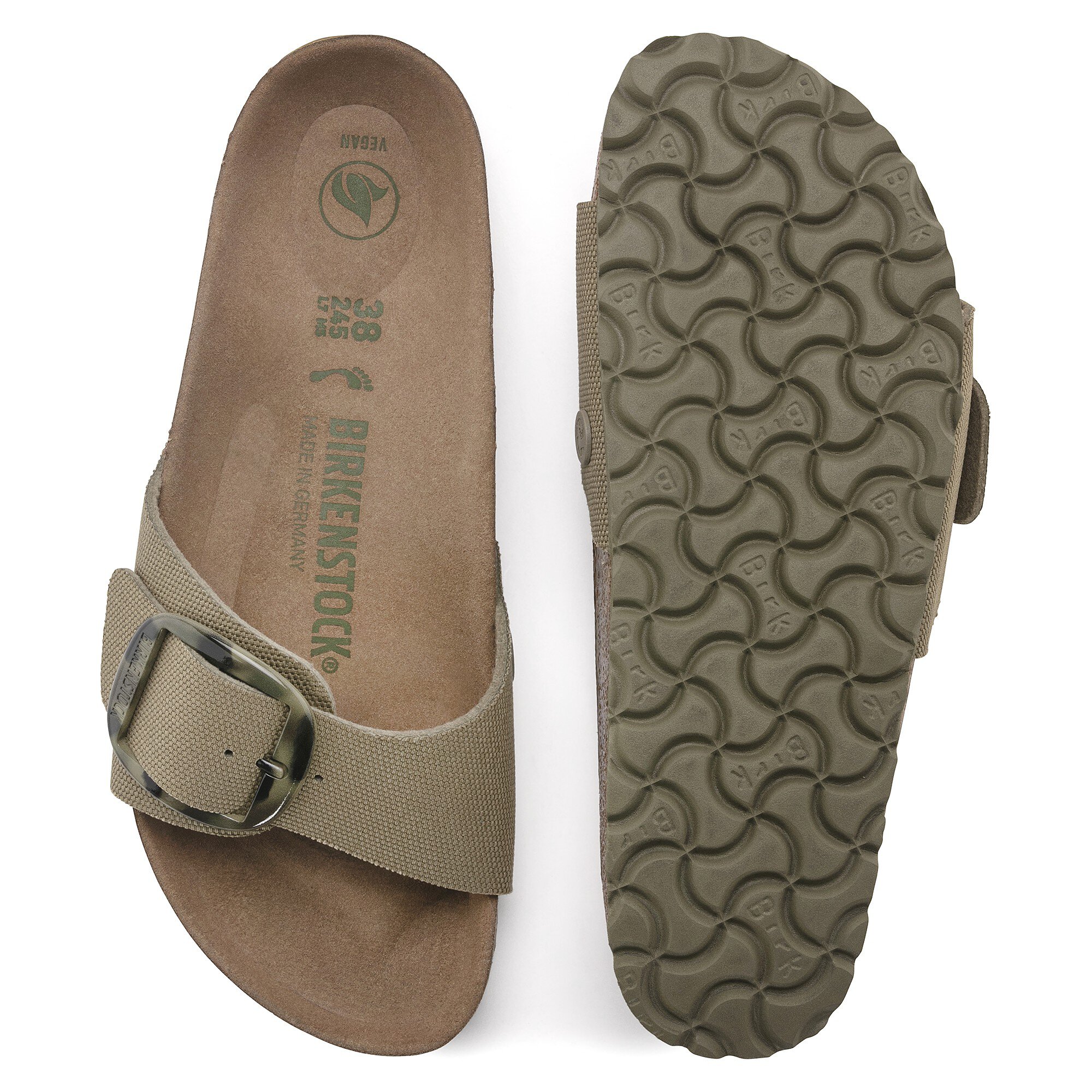 Madrid Vegan Big Buckle Textile Faded Khaki | BIRKENSTOCK