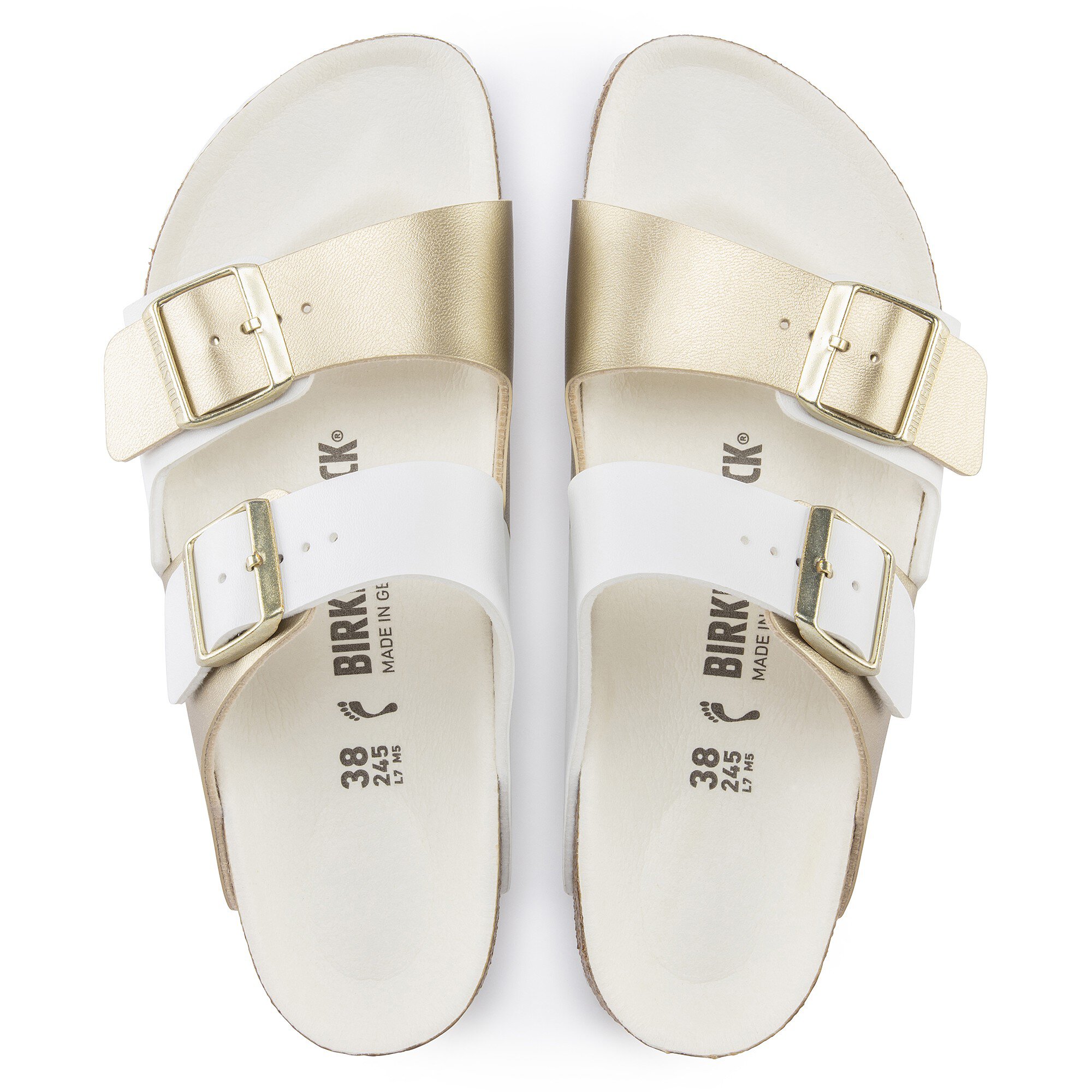 Arizona Split Birko-Flor White/Gold | BIRKENSTOCK