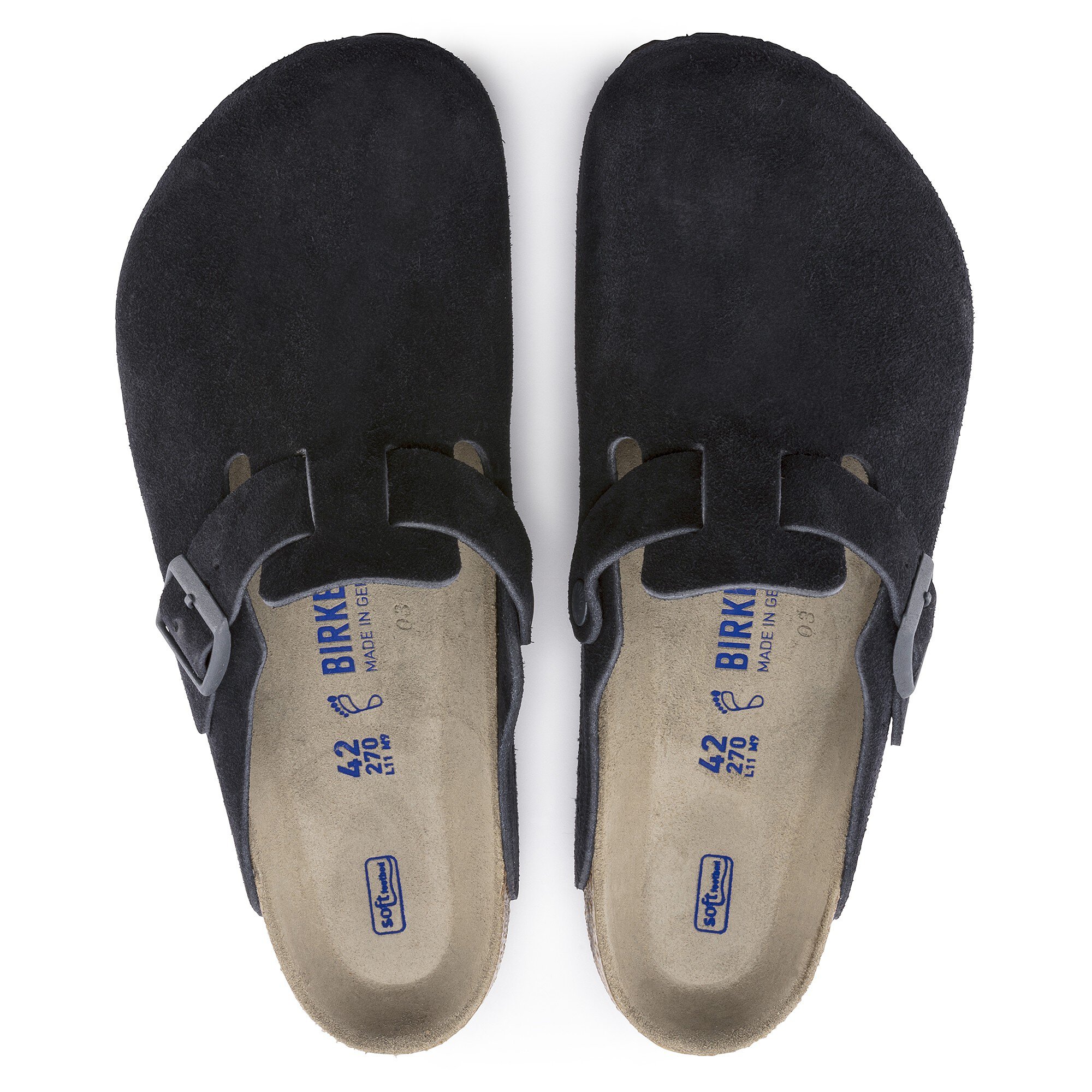 Boston Soft Footbed Suede Leather Midnight Blue | BIRKENSTOCK