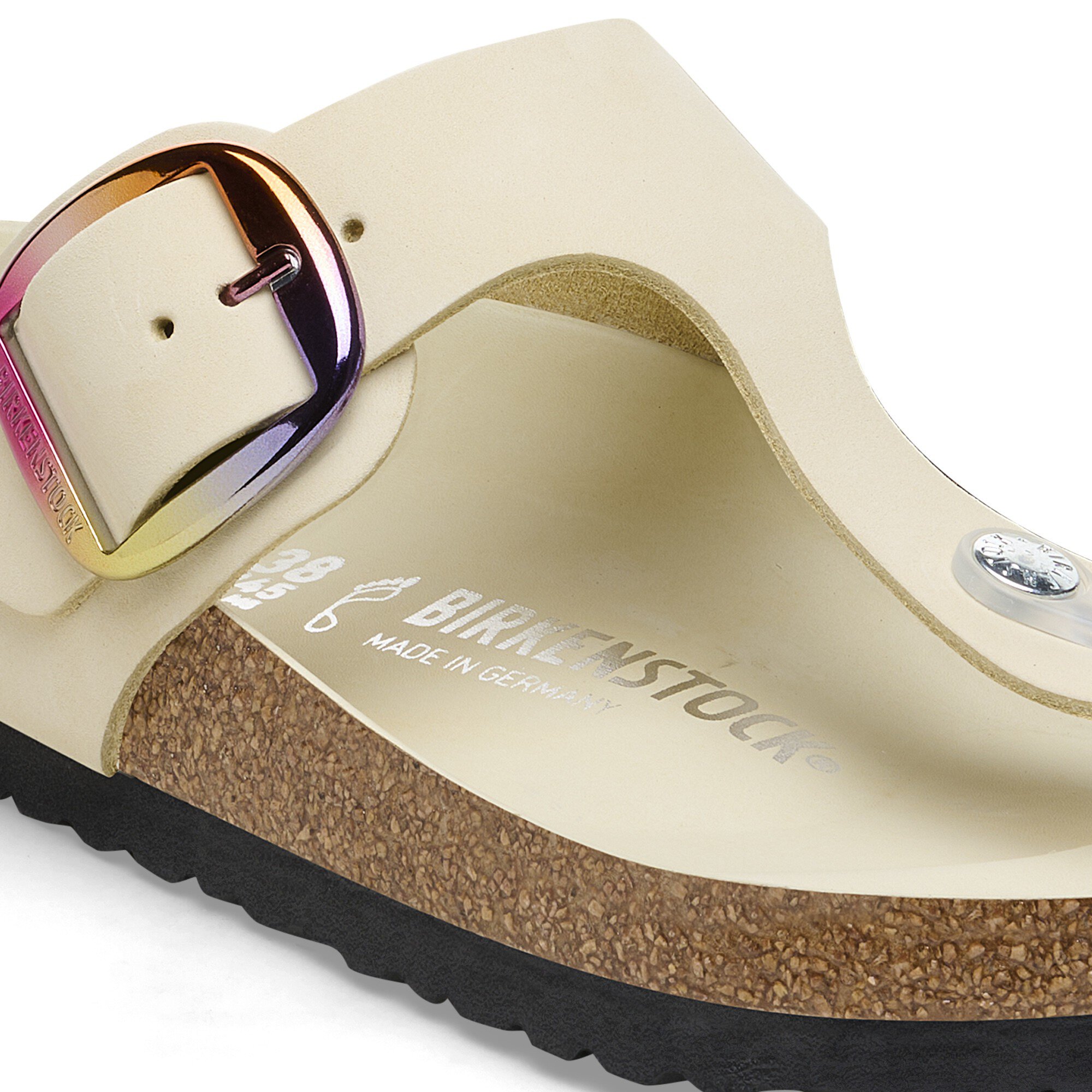 Gizeh Big Buckle Nubuck Leather Ecru | BIRKENSTOCK