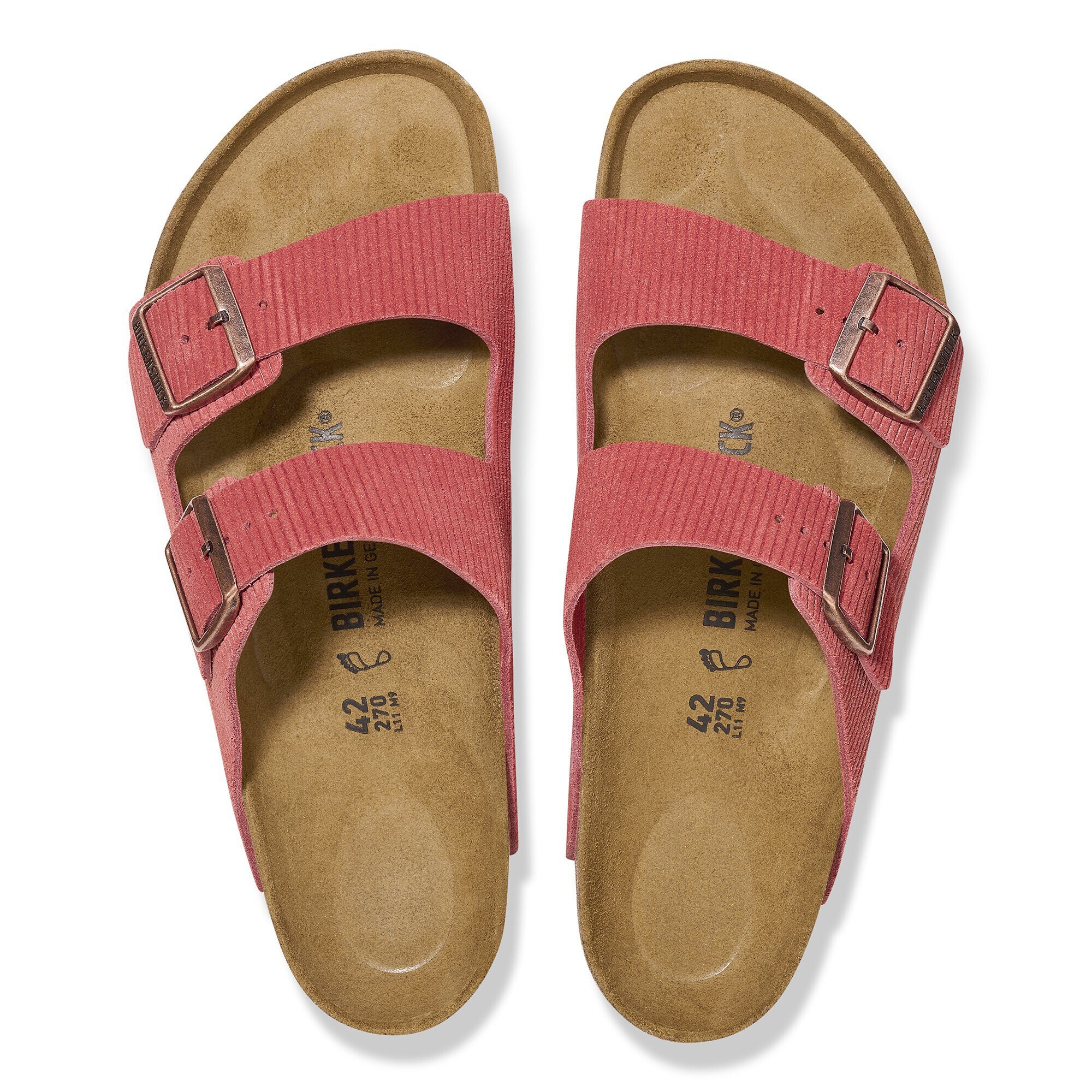 Arizona Suede Embossed Corduroy Sienna Red | BIRKENSTOCK