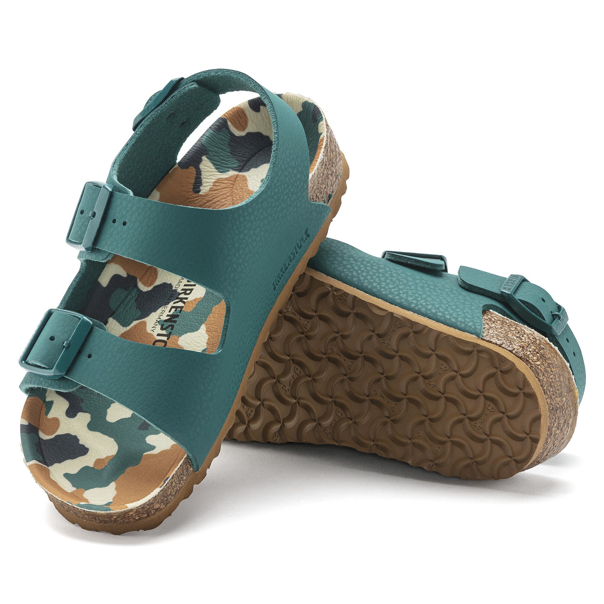 Milano Kids Birko-Flor Desert Soil Dark Teal/Camo | BIRKENSTOCK