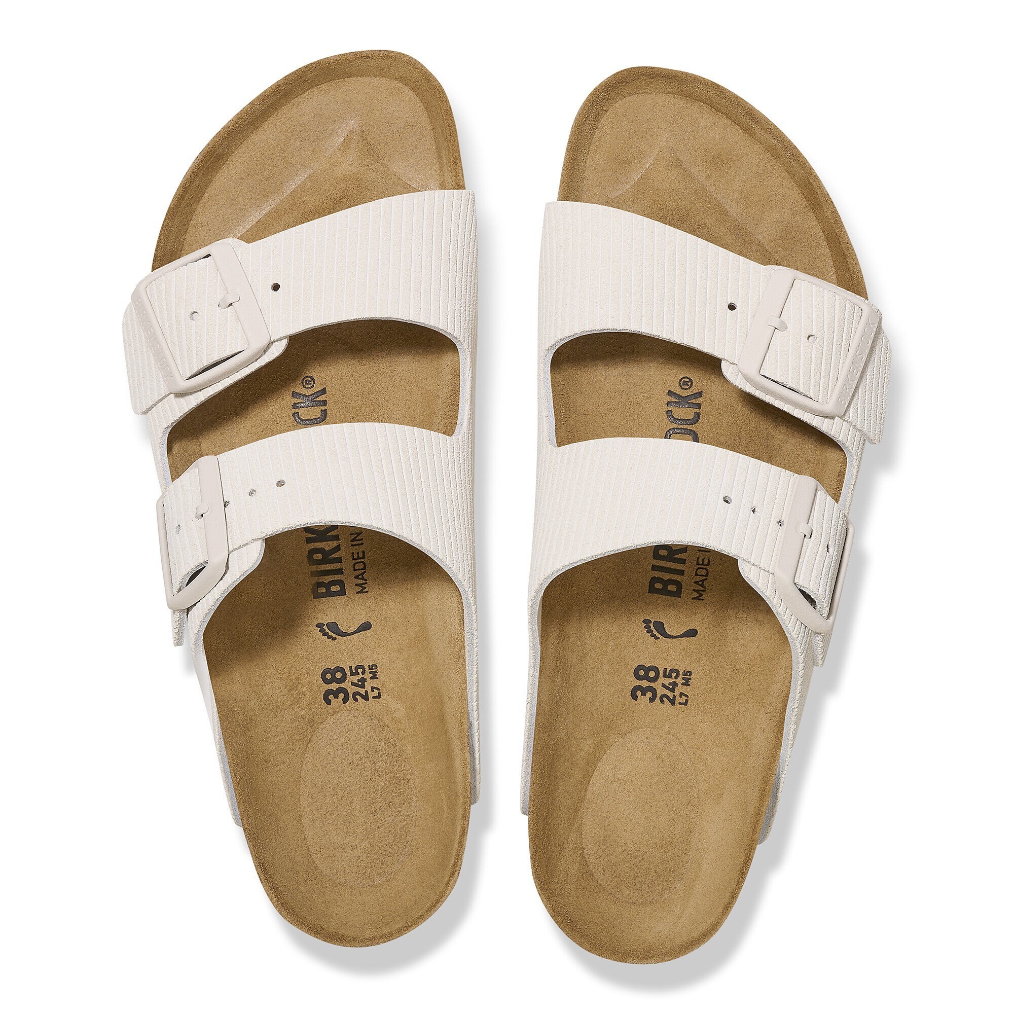 Arizona Suede Embossed Corduroy Antique White | BIRKENSTOCK
