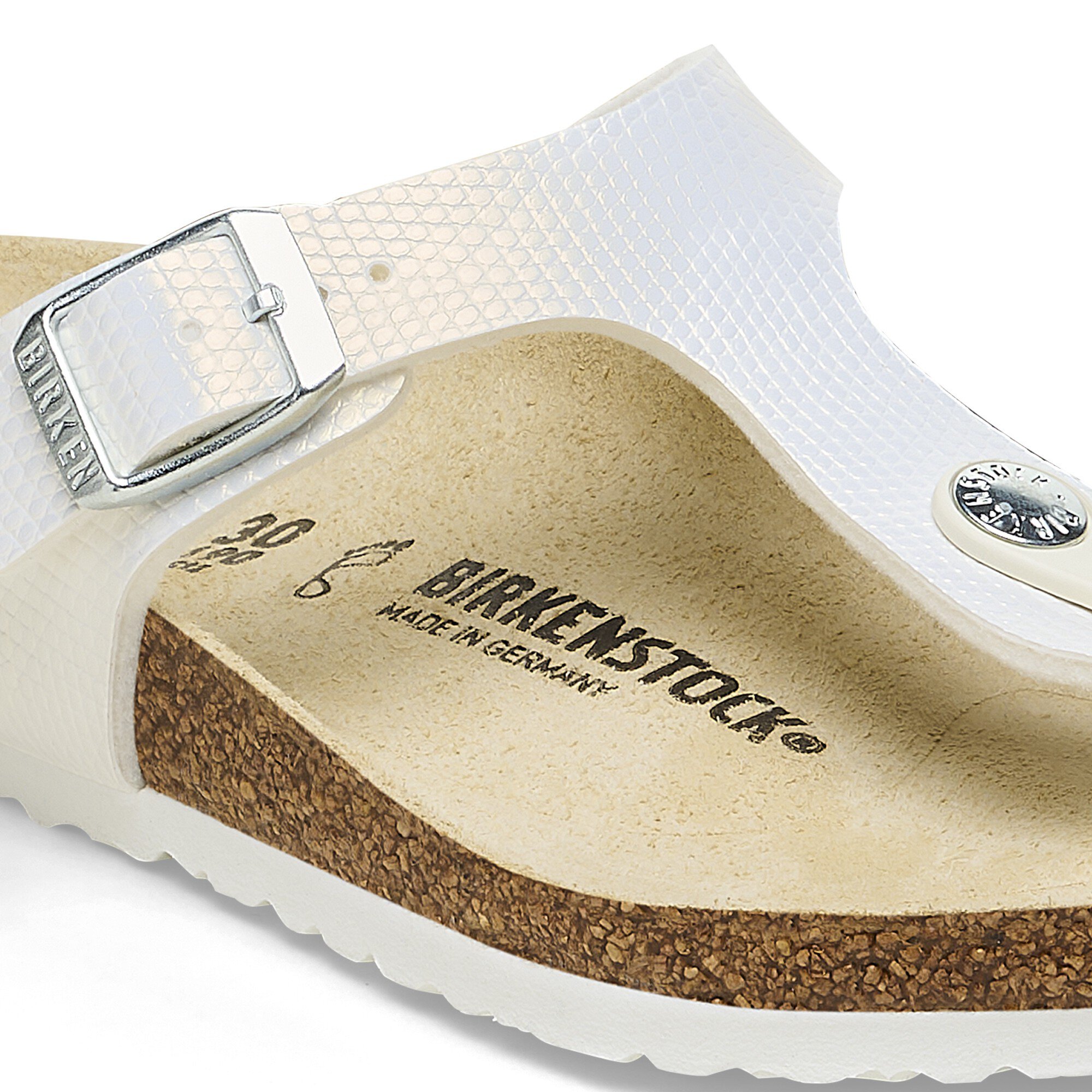 Gizeh Kids BS Birko-Flor Embossed Shiny White | BIRKENSTOCK