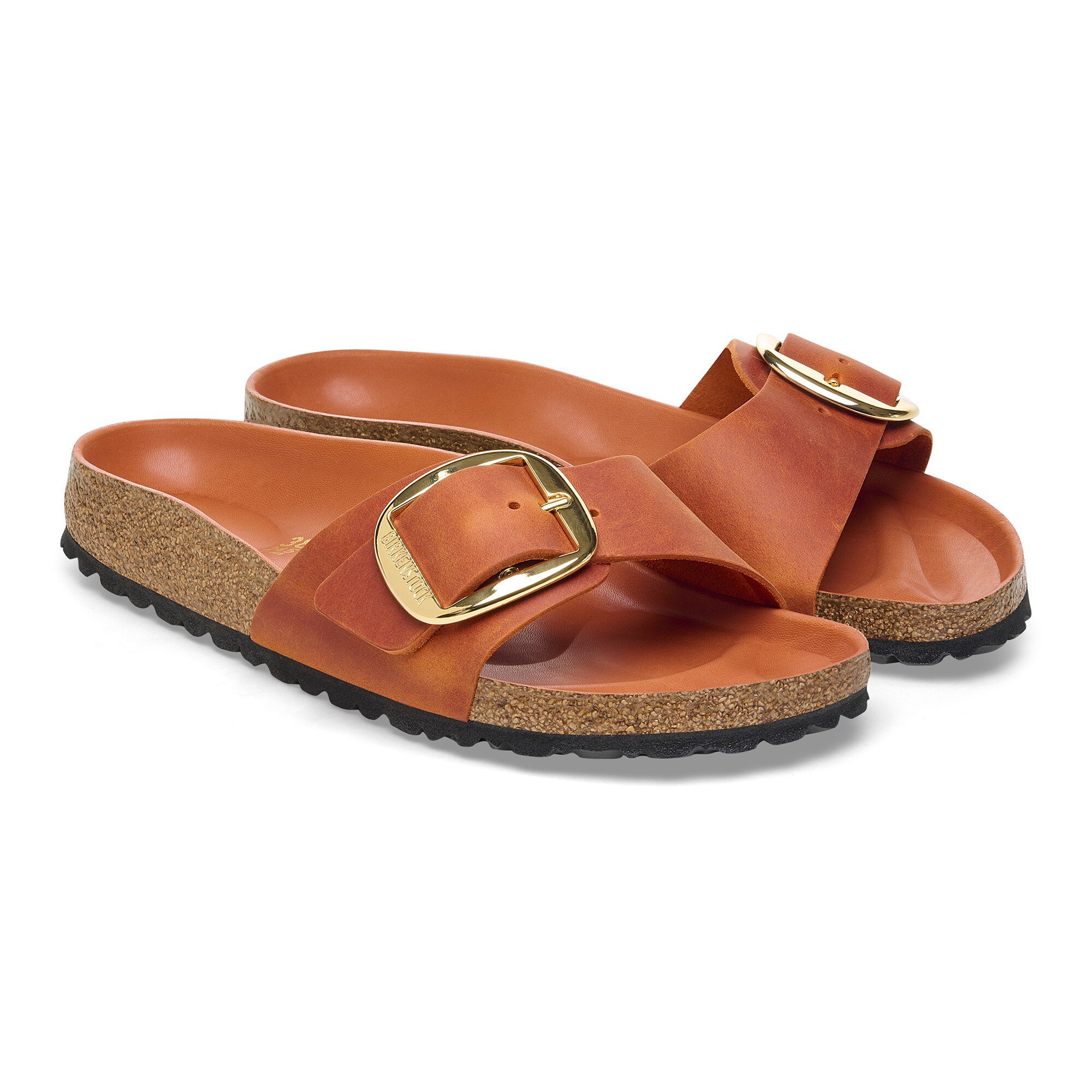 Madrid Big Buckle Oiled Leather Burnt Orange | BIRKENSTOCK