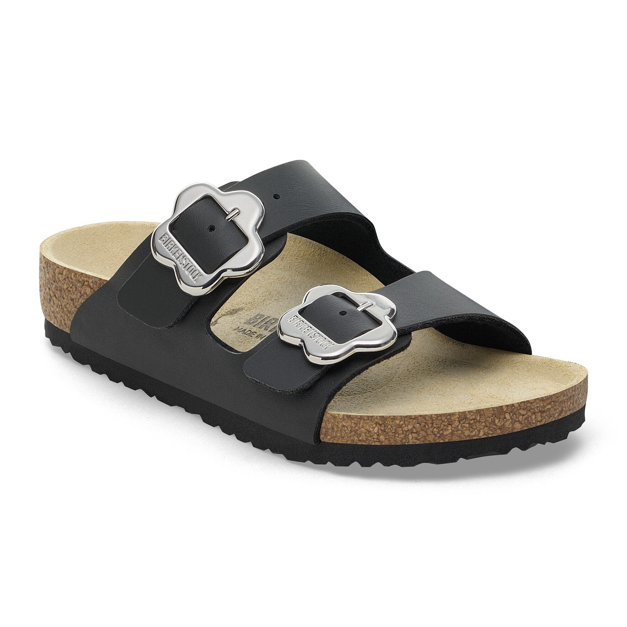 Arizona Flower Buckle Kids Birko-Flor Black | BIRKENSTOCK