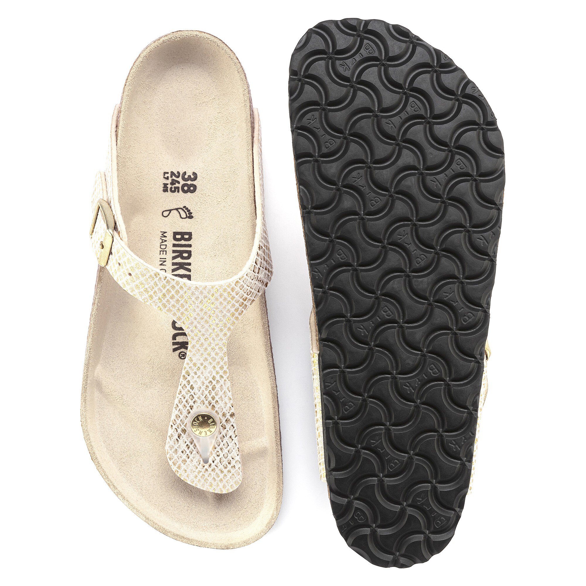 Gizeh Microfiber Shiny Python Eggshell | BIRKENSTOCK